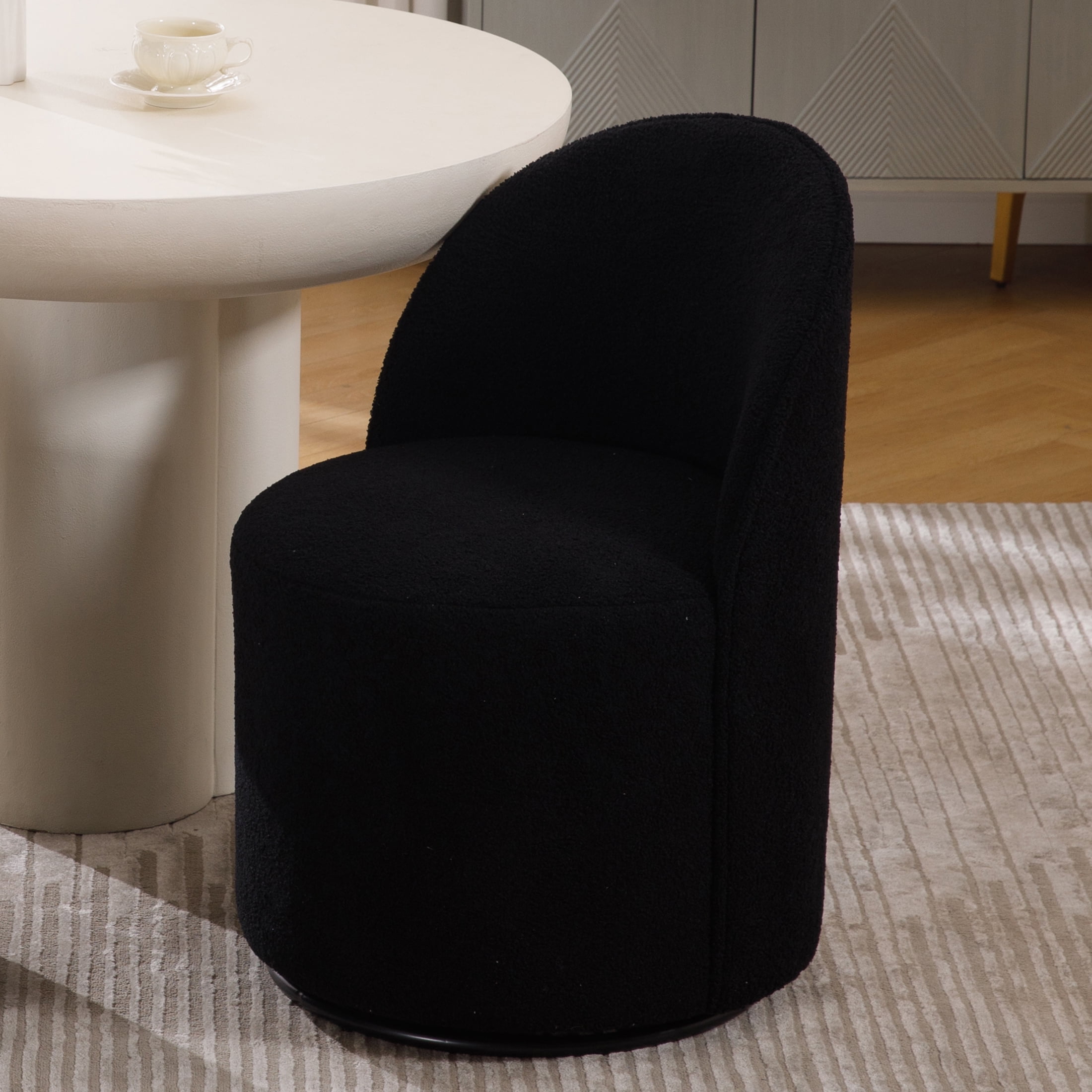 Guyou 360° Swivel Barrel Dining Chair Set of 1, Mid-Century Modern ...