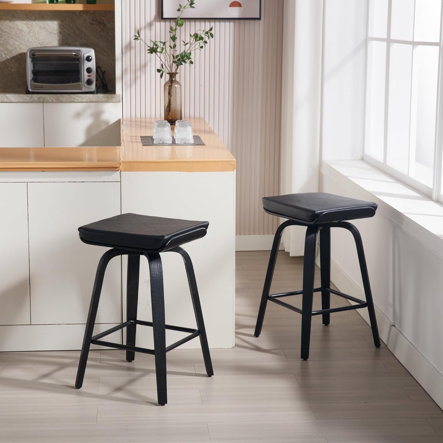 Guyou 26” Swivel Counter Height Bar Stools Without backrest ...