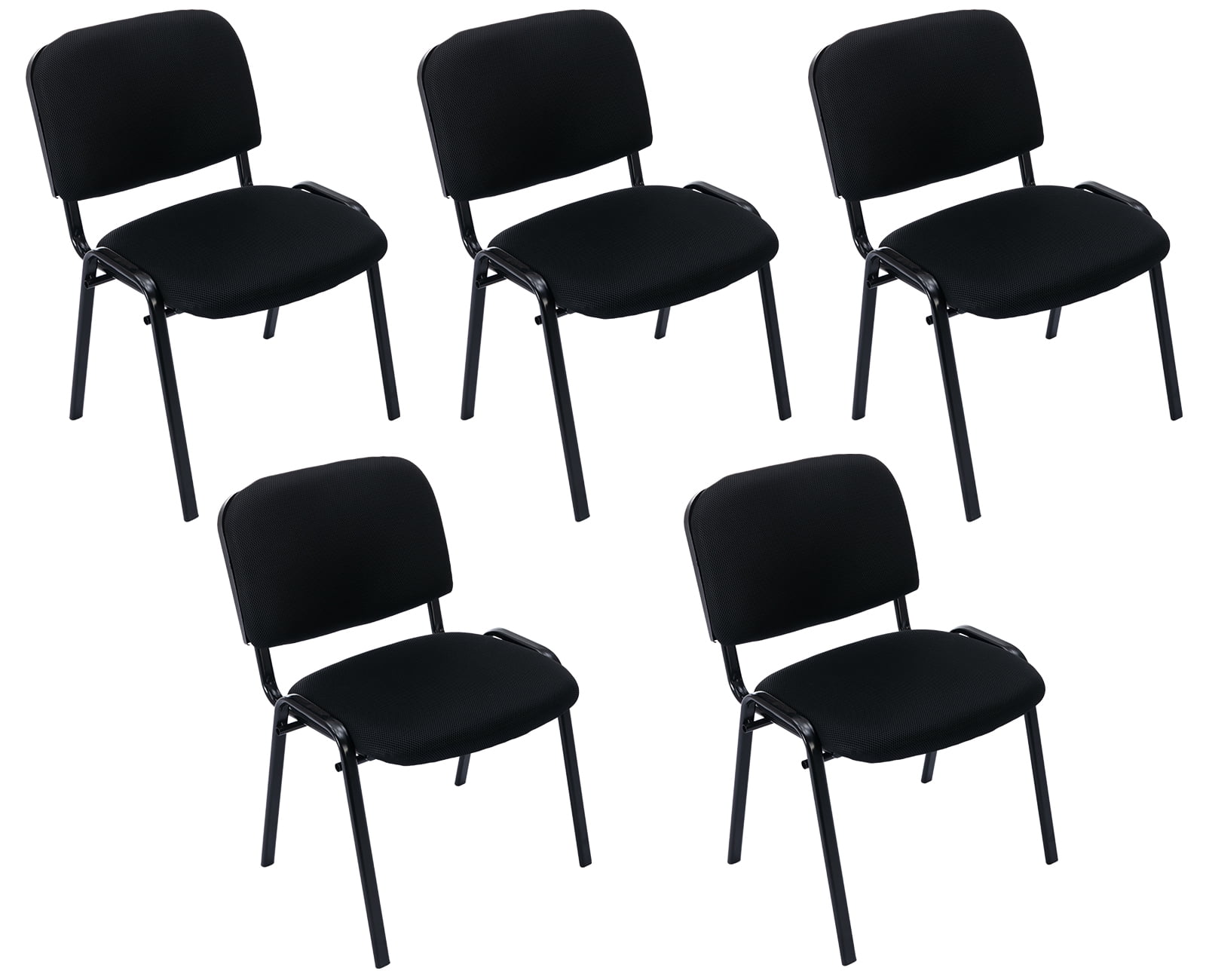Guyou Stackable Black Ergonomic Conference Chairs Set of 5, Mesh ...