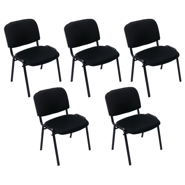 Guyou Stackable Black Ergonomic Conference Chairs Set of 5, Mesh ...