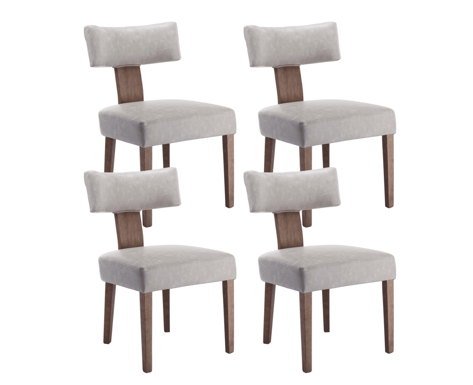 Guyou Dining Chairs Set of 4, Mid-Century Modern PU Upholstered Kitchen ...