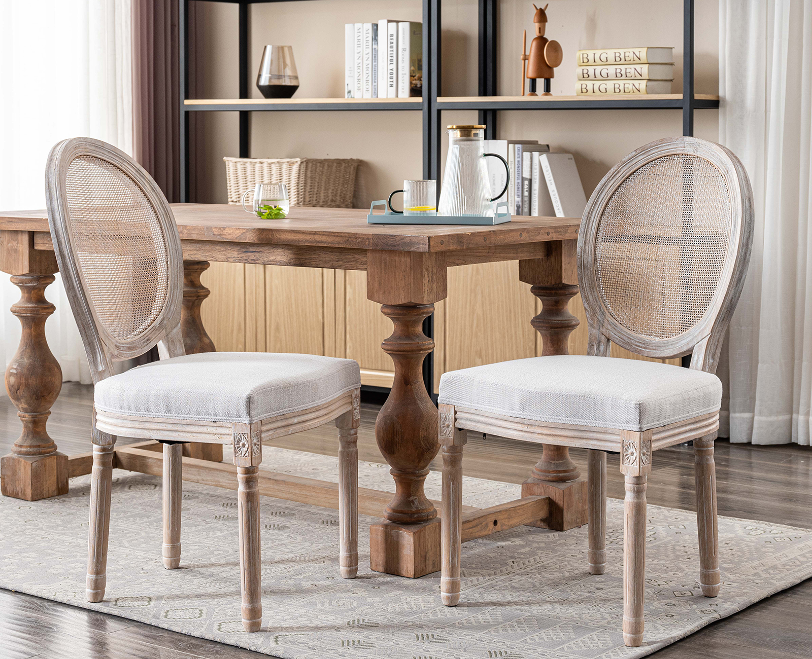 Weston Home Farmhouse Dining Chair With French Ladder Back Set Of 2