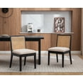 Guyou Farmhouse Rattan Dining Chairs Set Of 2 Mid Century Modern