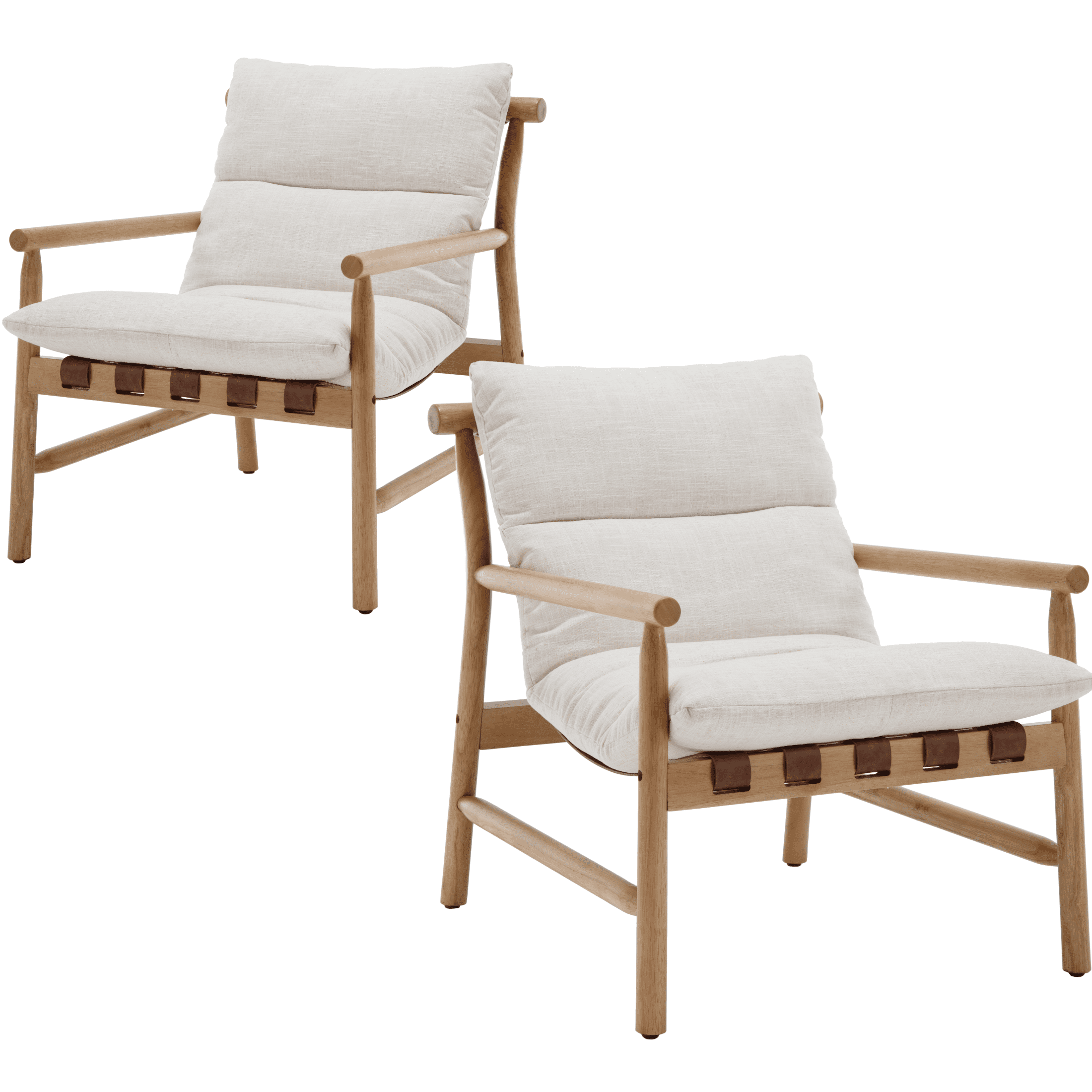 Guyou Linen Accent Chair, Modern Arm Chair with Solid Wood Frame ...
