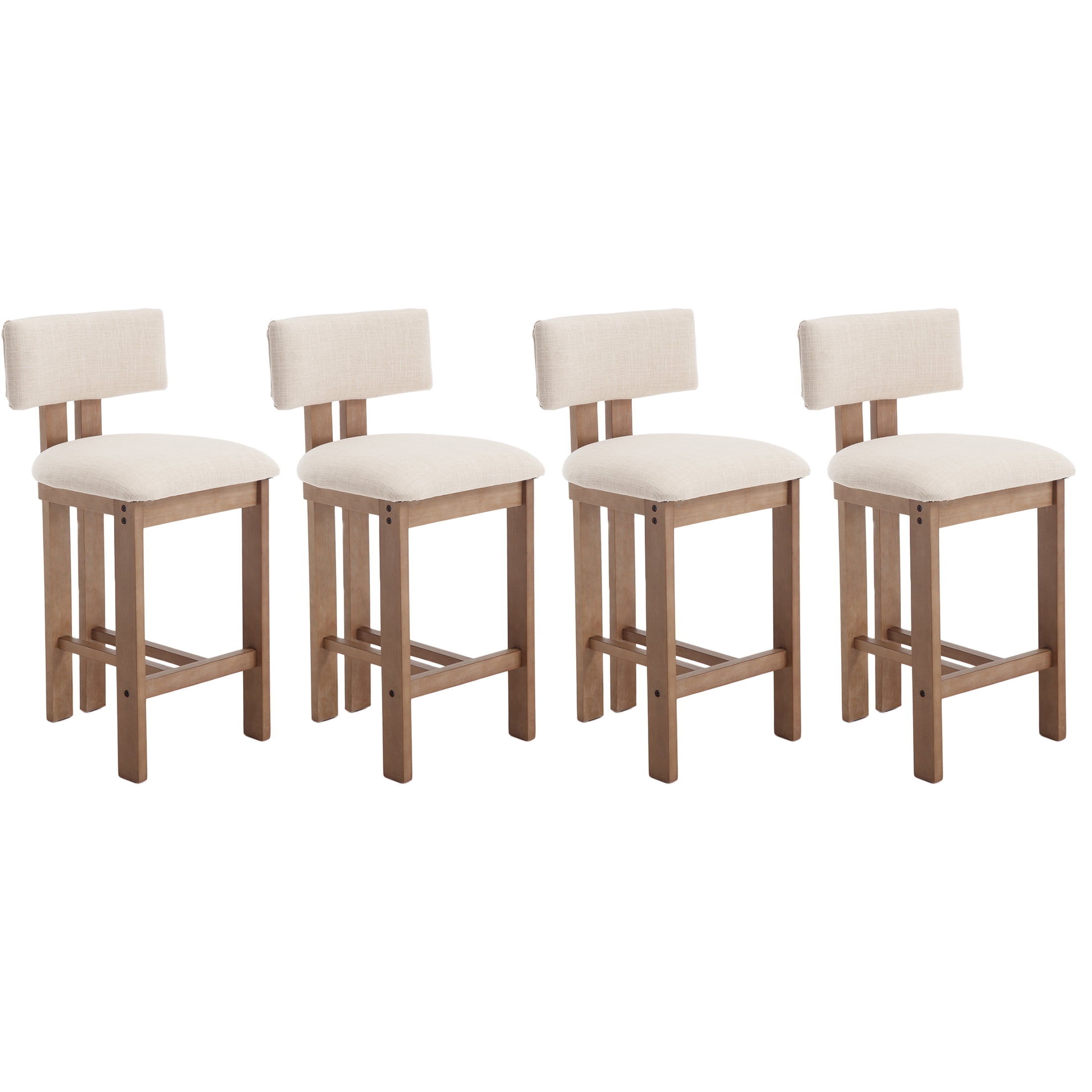 Guyou Modern Bar Stools Set of 4, 26 Inch Counter Height Bar Stools ...