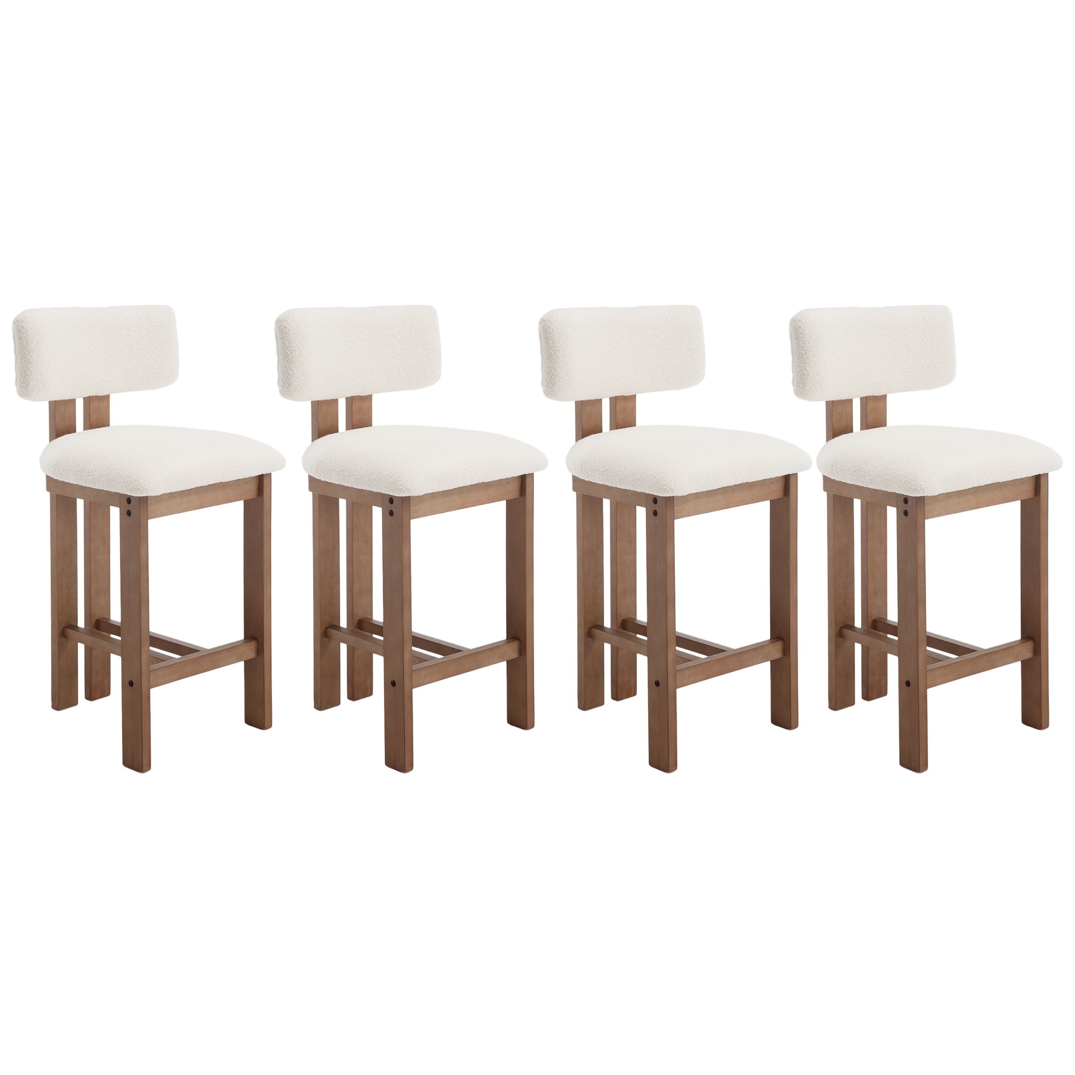 Guyou Modern Bar Stools Set of 4, 26 Inch Counter Height Bar Stools ...