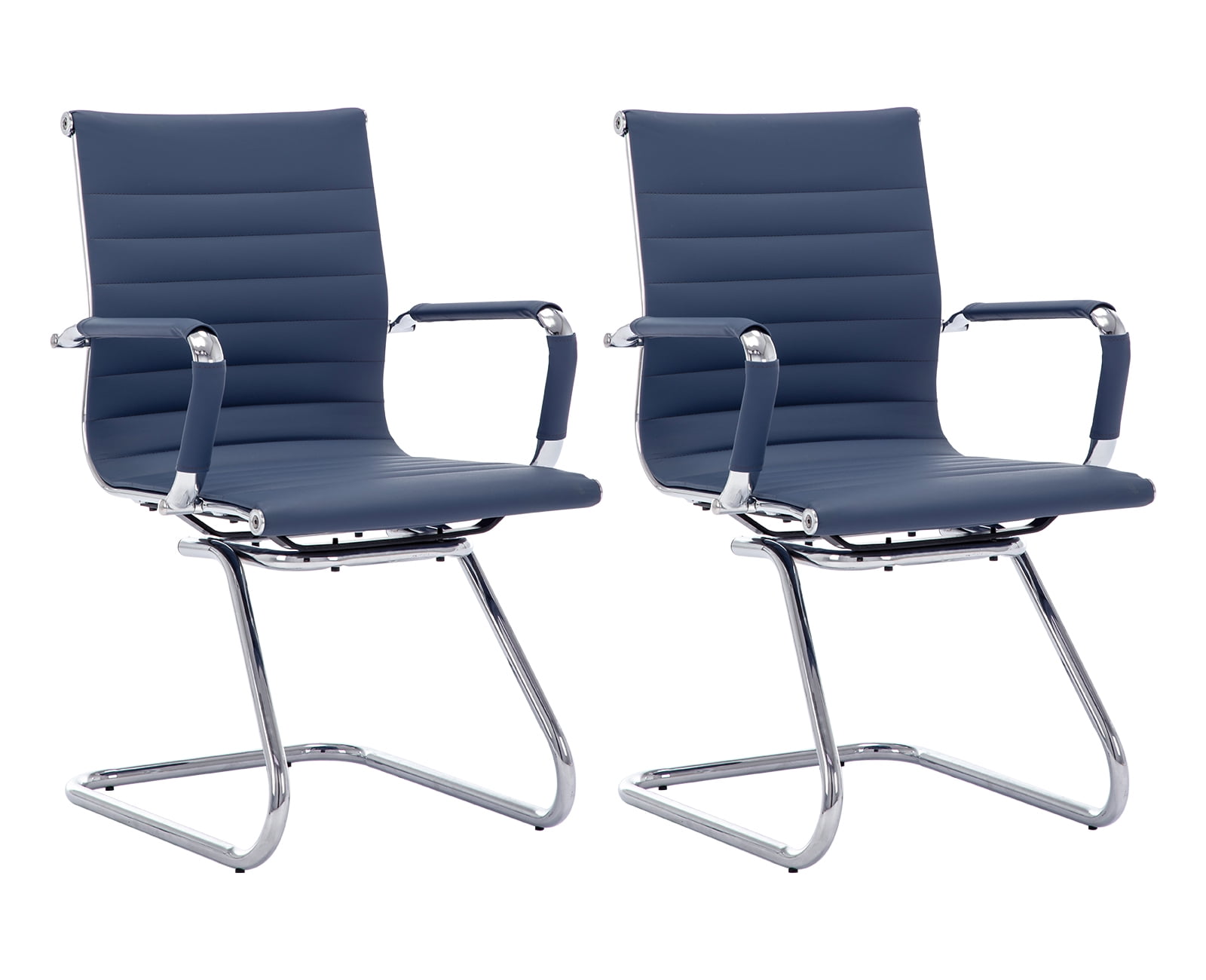 Guyou Modern Mid Back Office Guest Chair Set of 2, Reception Conference ...