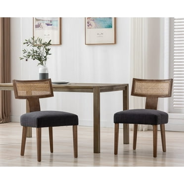 Wisfor Set of 2 Wider Dining Chairs Soft Sponge Filling PU Leathered ...