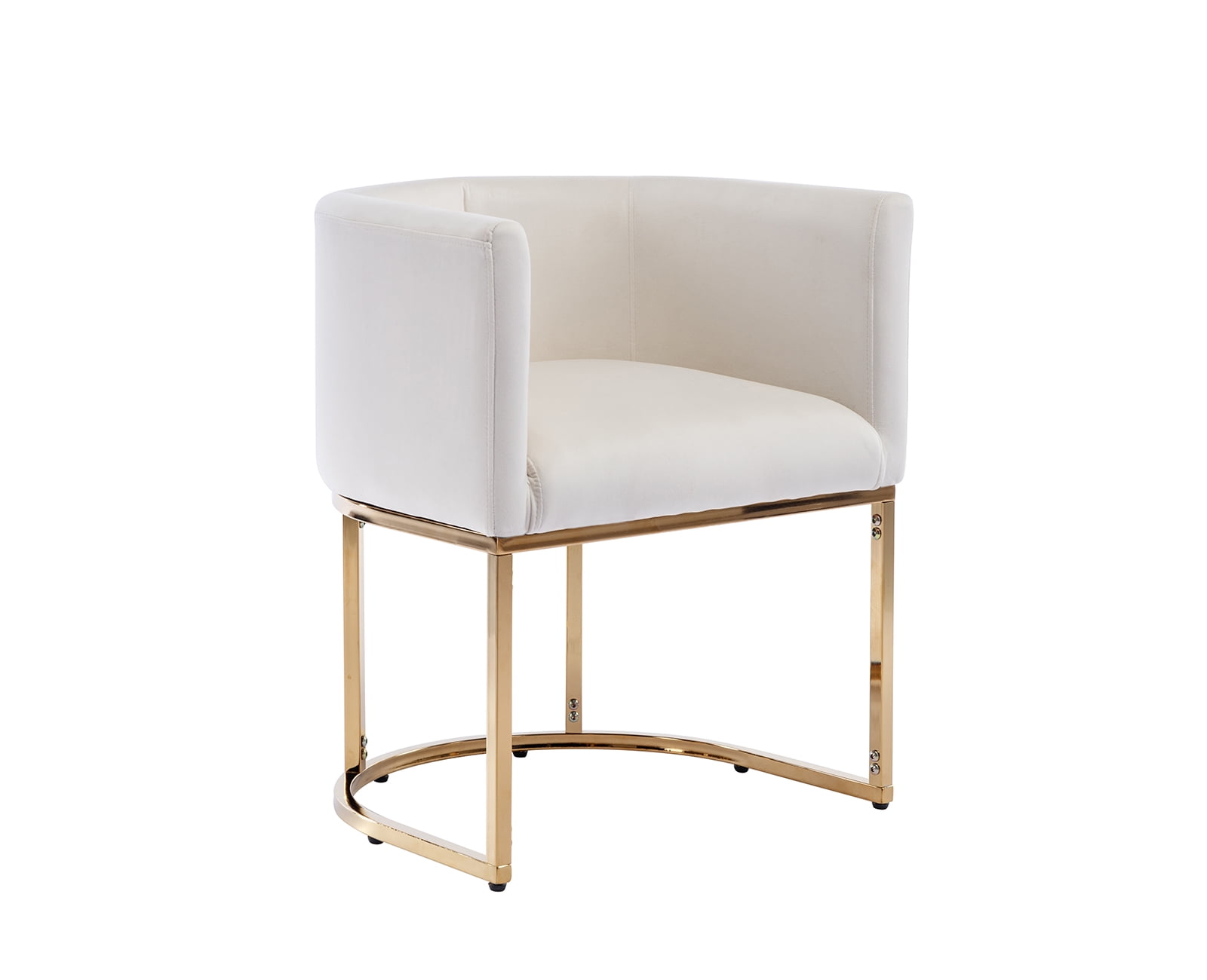 Guyou Gold Velvet Dining Chair, Mid-century Upholstered Barrel Kitchen ...