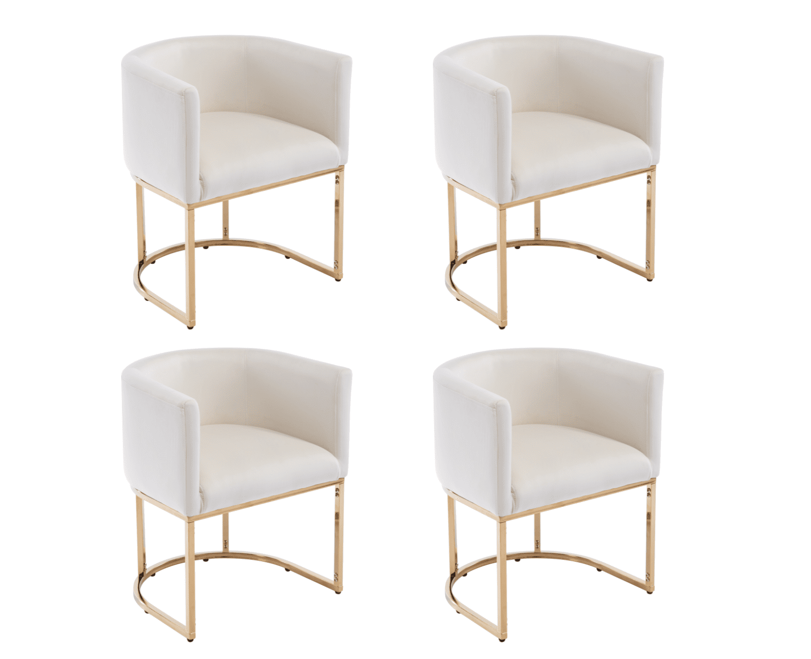 Guyou Modern Velvet Dining Chair Set of 4, Mid-century Upholstered ...