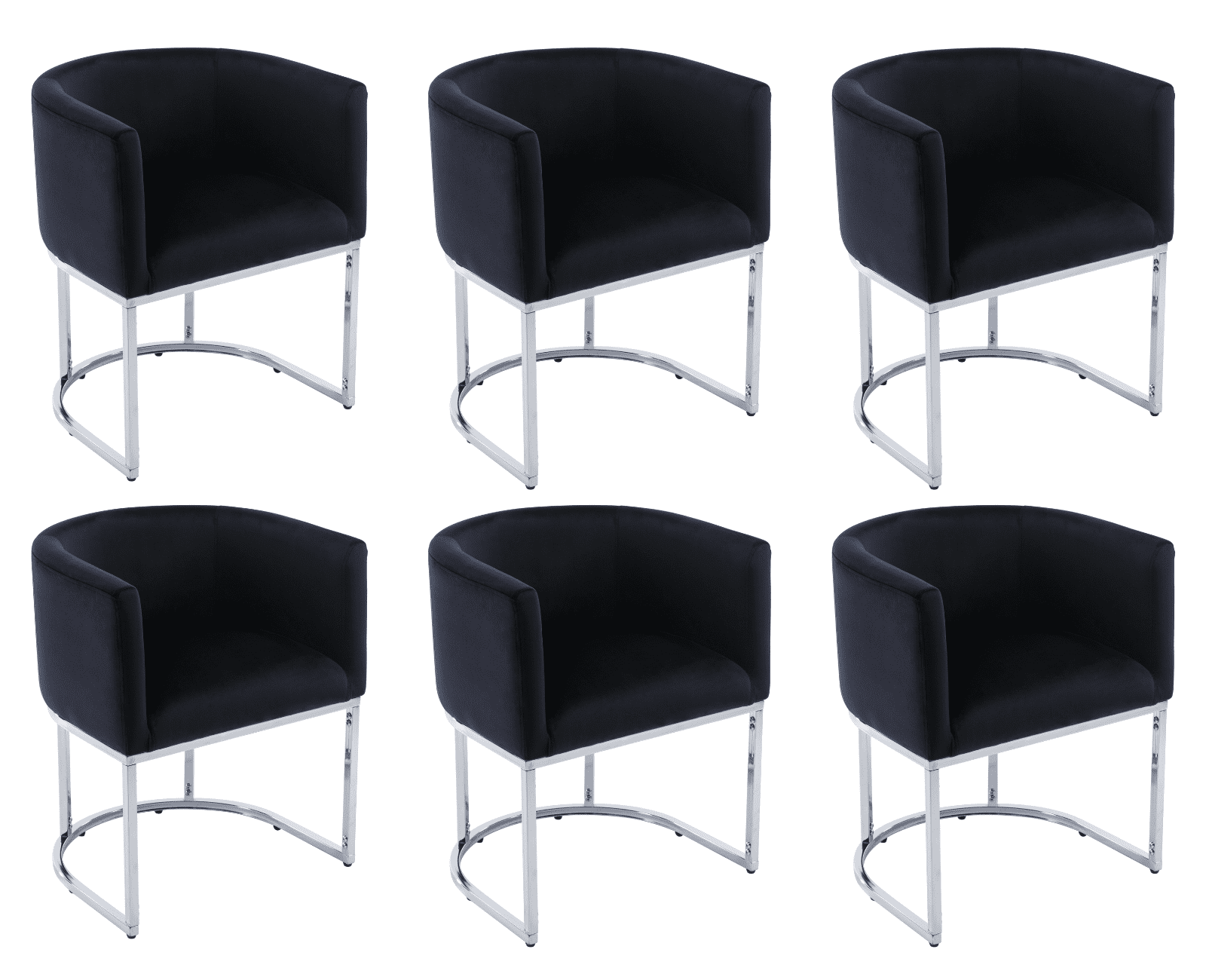 Guyou Modern Velvet Dining Chair Set of 6, Mid-century Upholstered ...