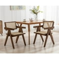 Guyou 2 Piece Vintage Rattan Dining Chair Set Mid Century Kitchen