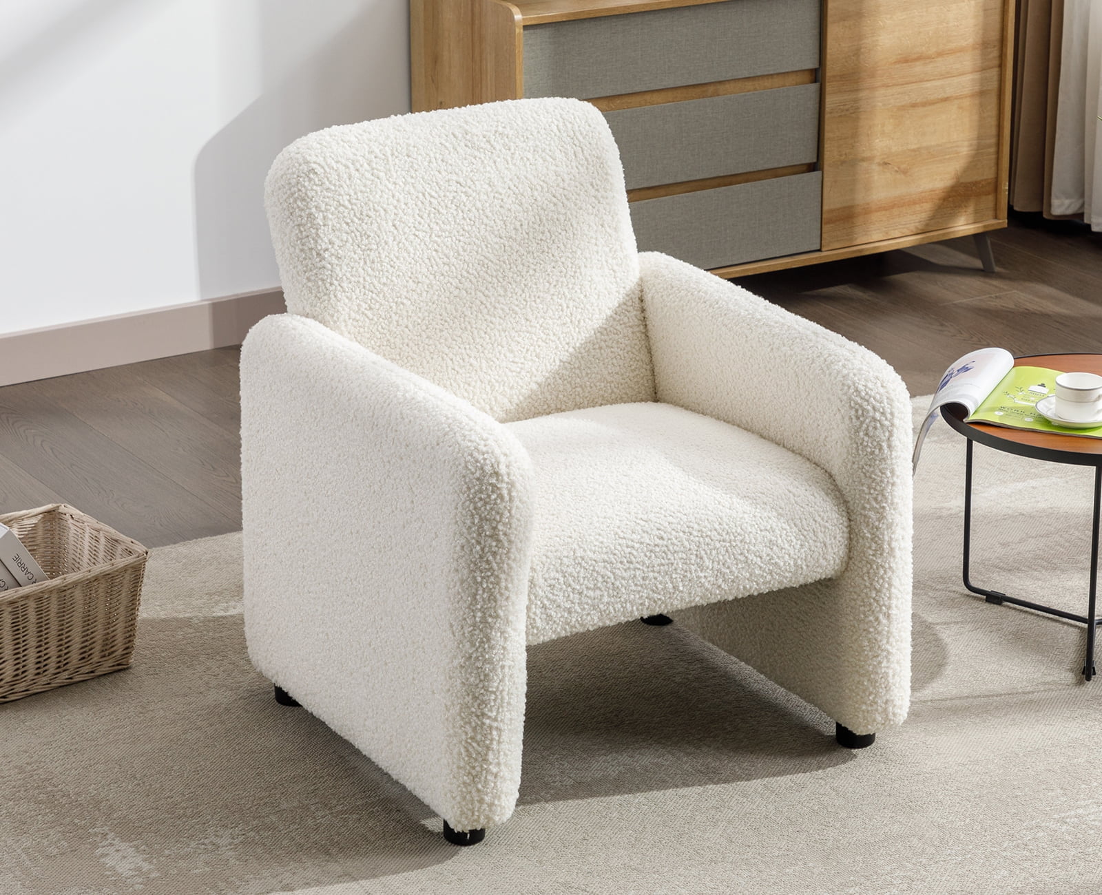 Guyou White Teddy Armchair - Walmart.com