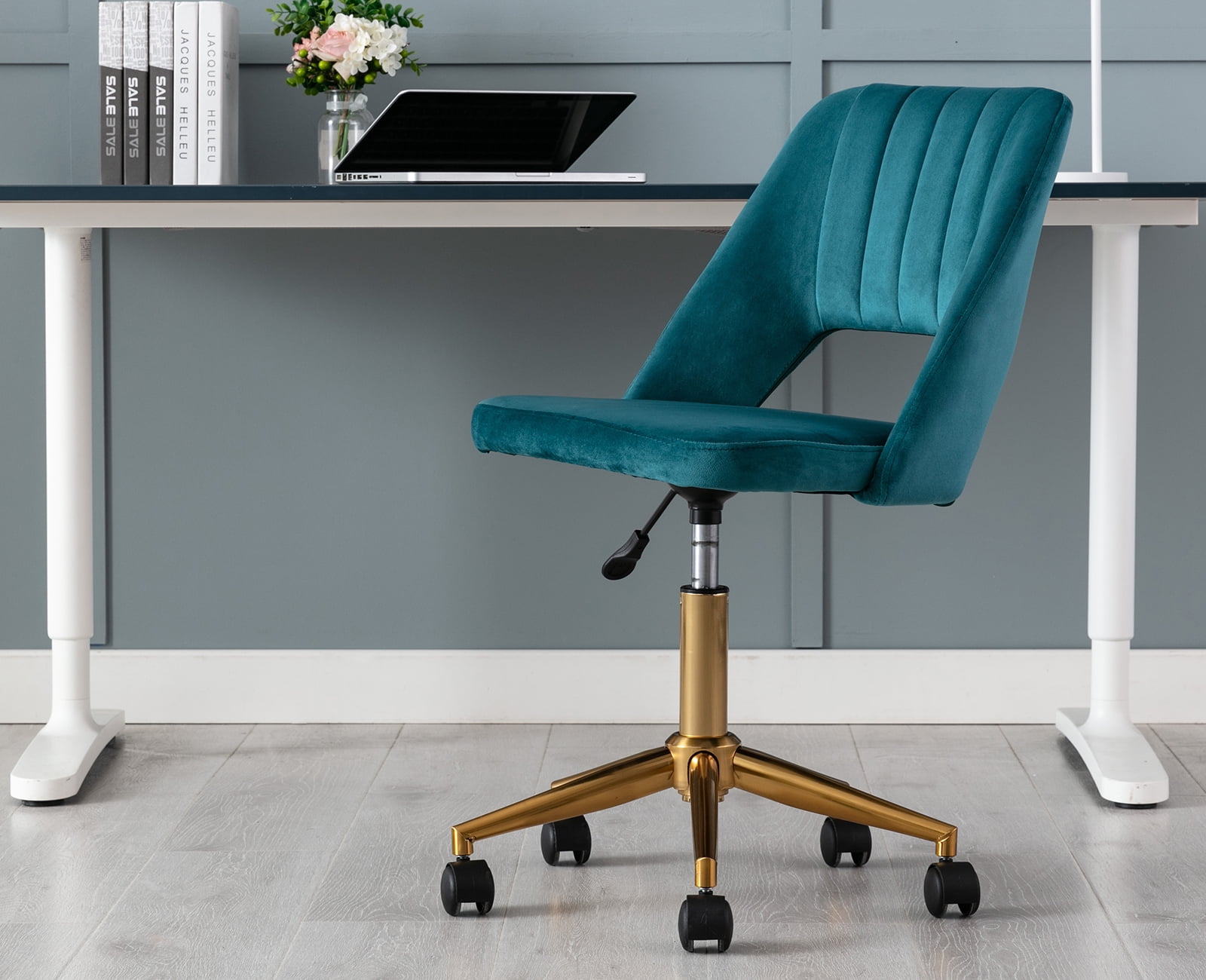 Guyou Tufted Hollow Back Task Chair Home Computer Desk Chair Soft ...