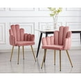 Guyou Velvet Dining Chair Set of 2, Modern Finger Shaped Upholstered ...