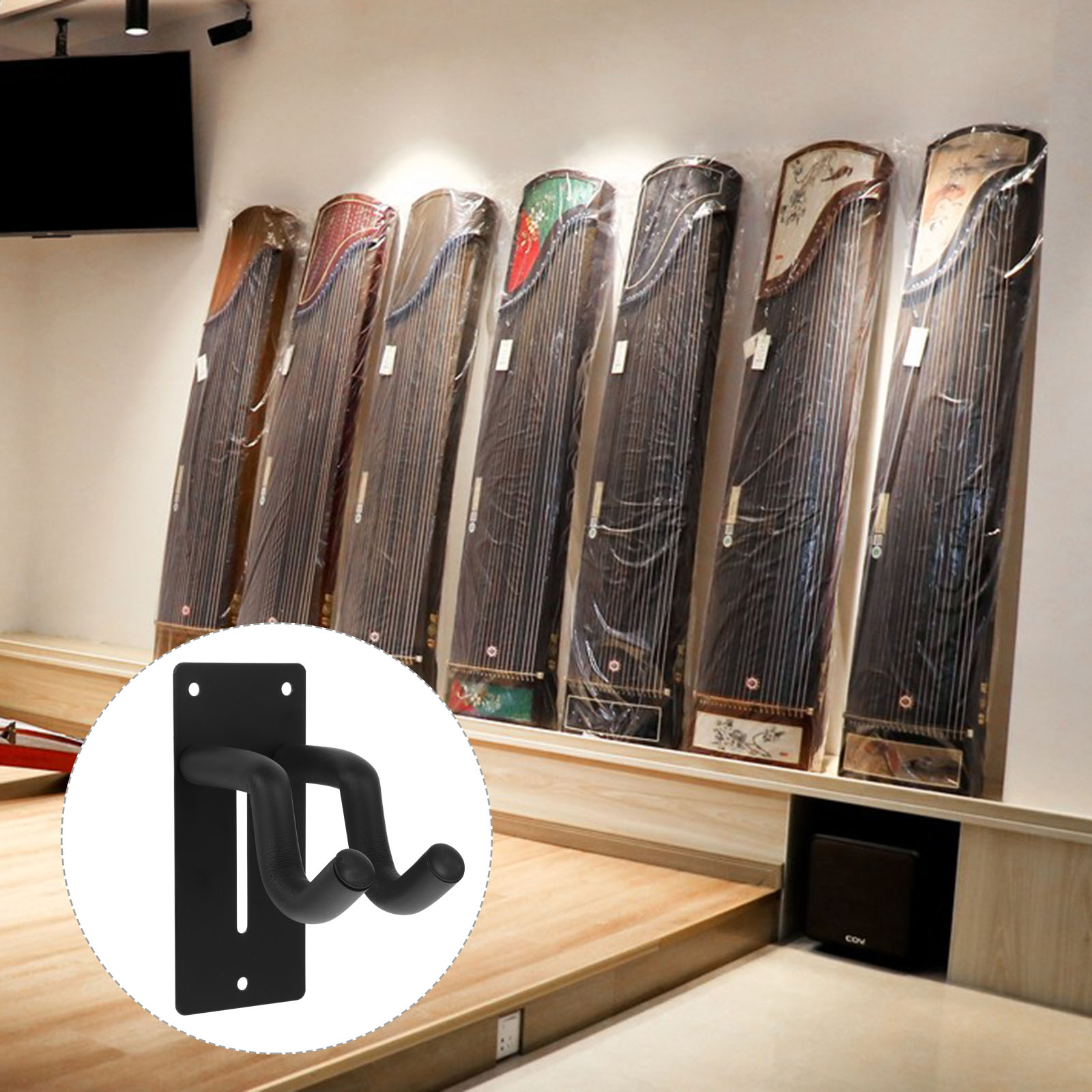 Amosfun Guzheng Stand Wall Mount Guzheng Wall Hanger Black 2Set ...