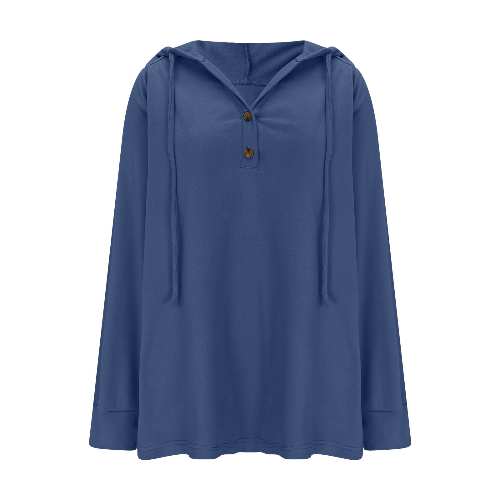 Guzom Womens Navy Hooded Sweatshirt - Polyester Spandex Soft Stretchy ...