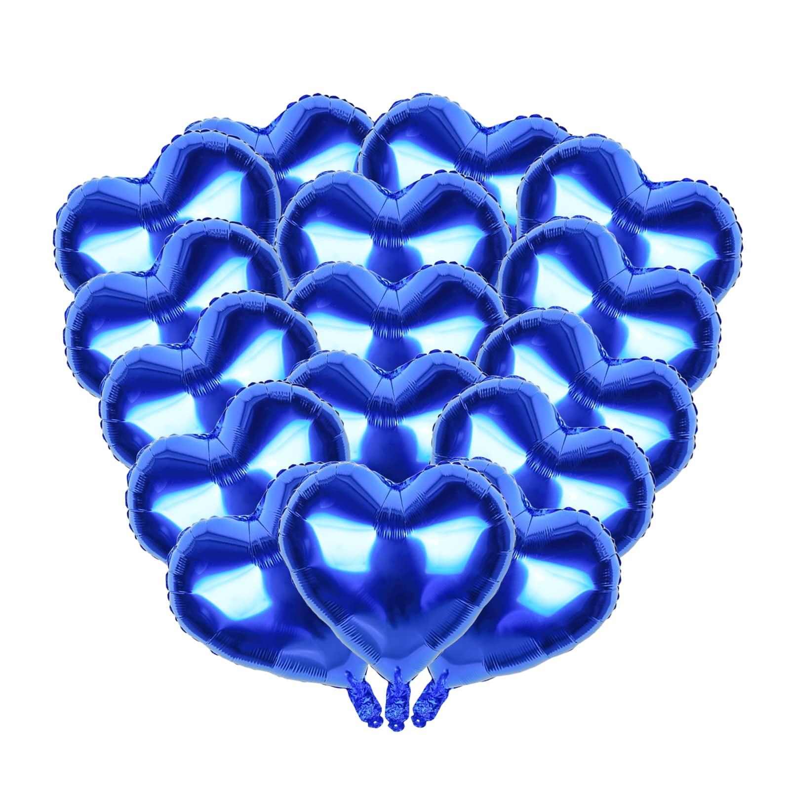 Guzon 18 inch Royal DHF10 Blue Heart Balloons Metallic Blue Foil Heart Balloons Heart Shaped ...