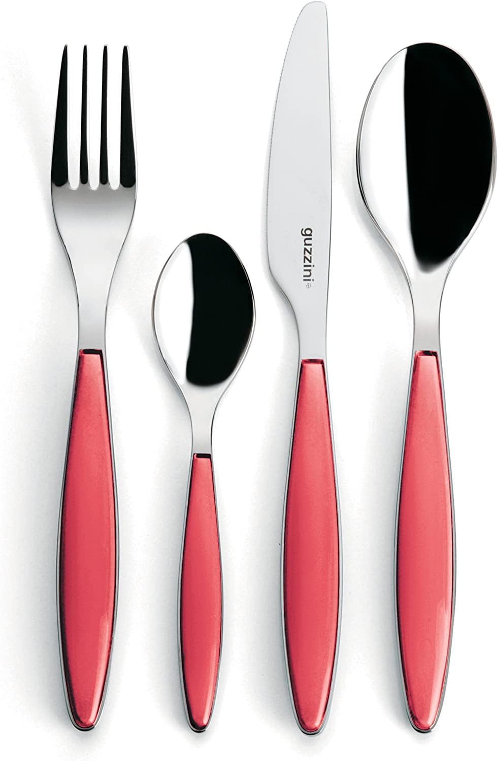Guzzini Flatware Set Feeling 24 piece Red two-tone Cutlery Set ...