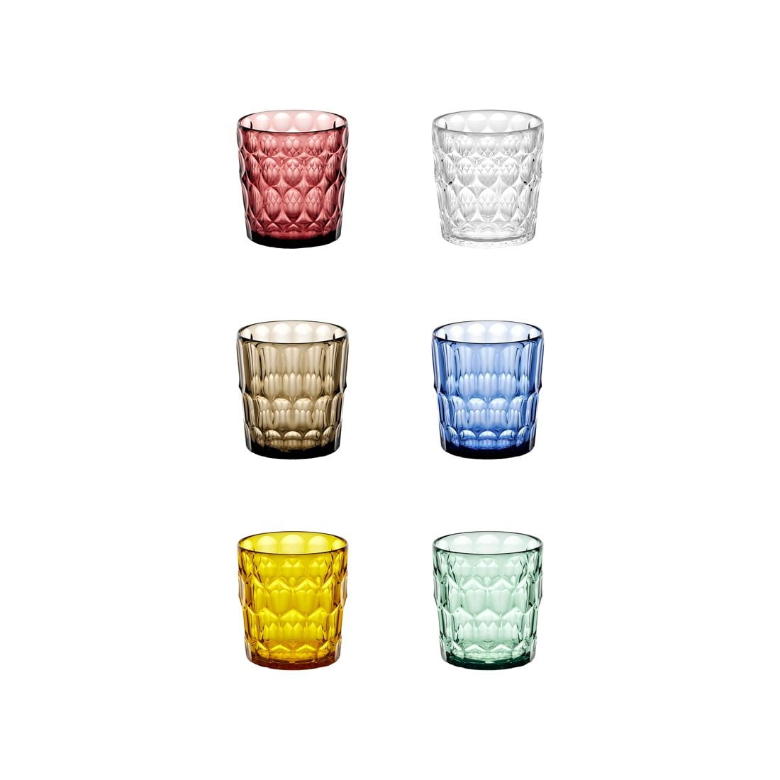 Guzzini Tumblers Vanity Assorted Colors, 6-Set Low Tumblers 12oz. Bio ...