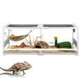 "Guzzlo Glass 64gal Reptile Tank, Terrarium w/ Double Lids, 48x18x18 ...