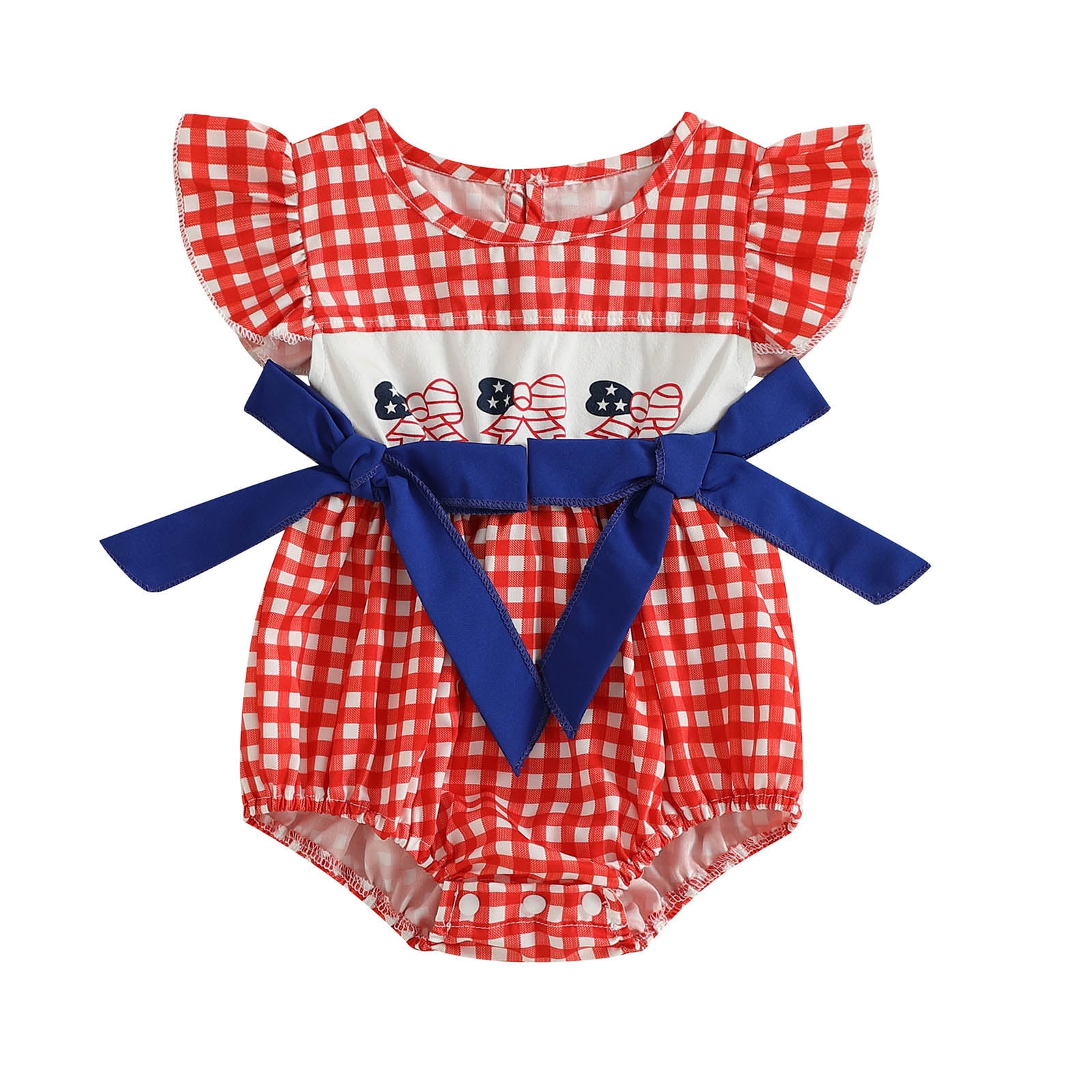 Gvdentm 4th Of July Baby Girl Outfits My First Fourth Of July Onesie Usa Bubble Romper Newborn ...
