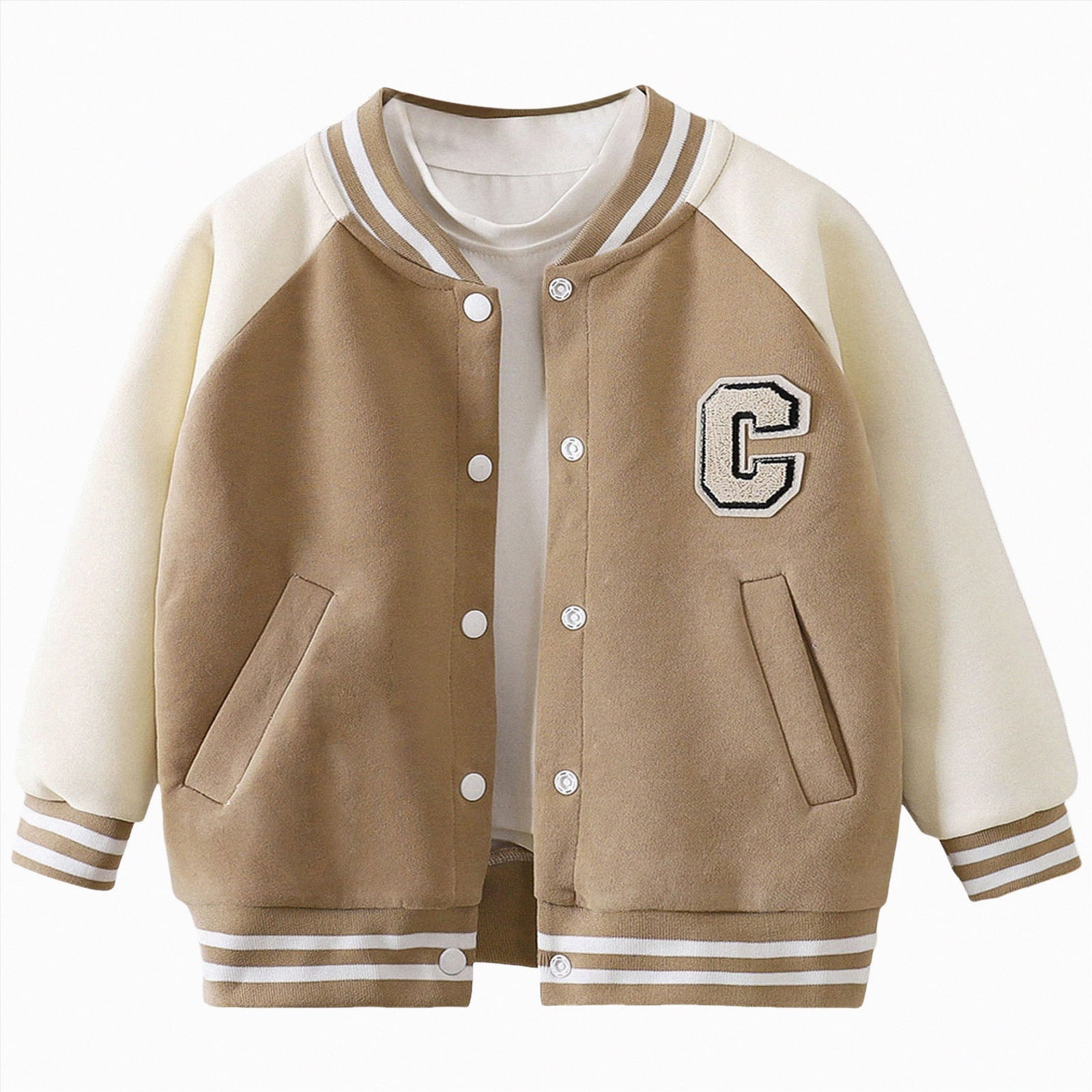 Gvdentm Baby Boy Girl Baseball Varsity Jacket 18M-12T Letter C Causal ...