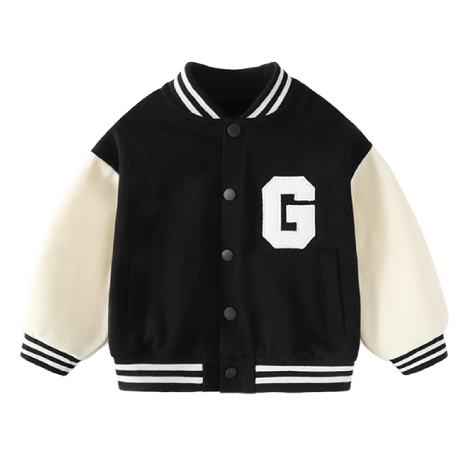 Gvdentm Baby Boy Girl Baseball Varsity Jacket 3M-5T Long Sleeve Button ...