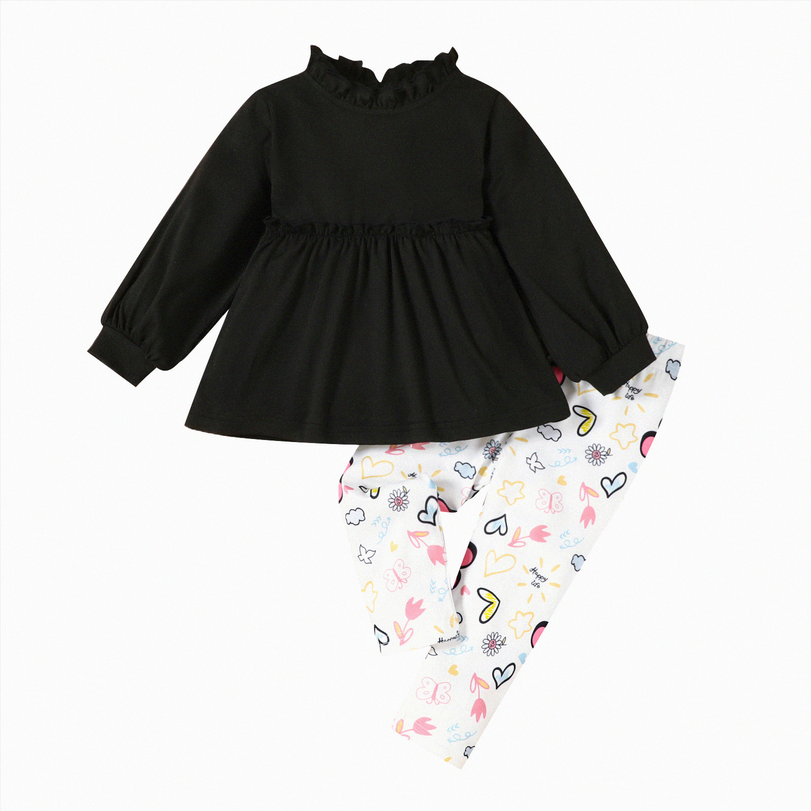 Gvdentm Baby Girl Clothes 12 Months Toddler Girl Outfits Ruffle Shirt ...