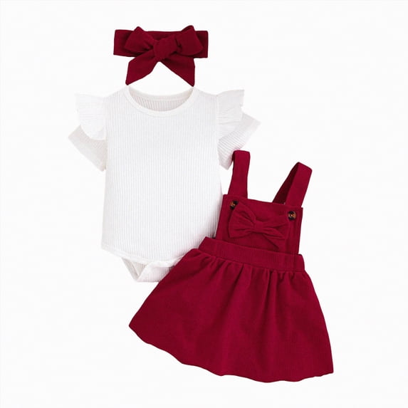 Gvdentm Baby Girl Summer Skirt Set Newborn Overall Dress Short Sleeve ...