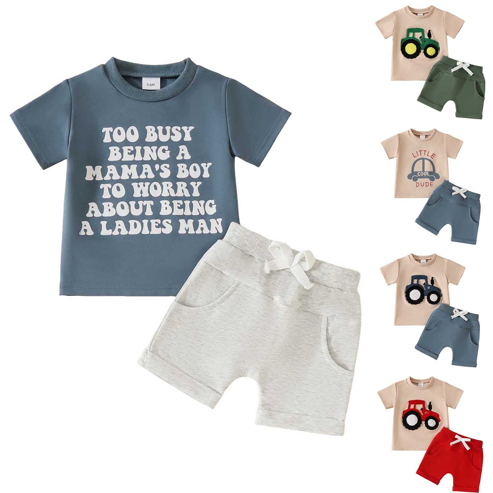 Gvdentm Boy Clothes 18-24 Months Color Block Short Sleeve T Shirt ...