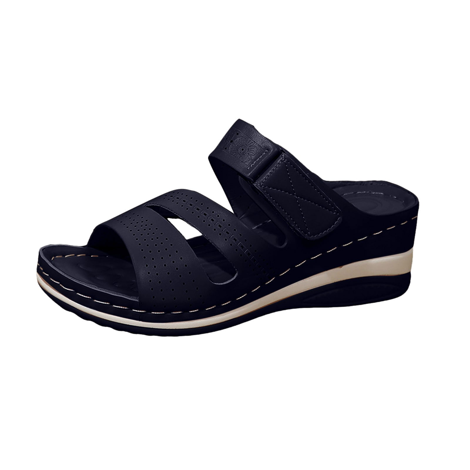 Gvdentm Brown Sandals Women Bow Flat Sandals Dressy Square Open Toe ...