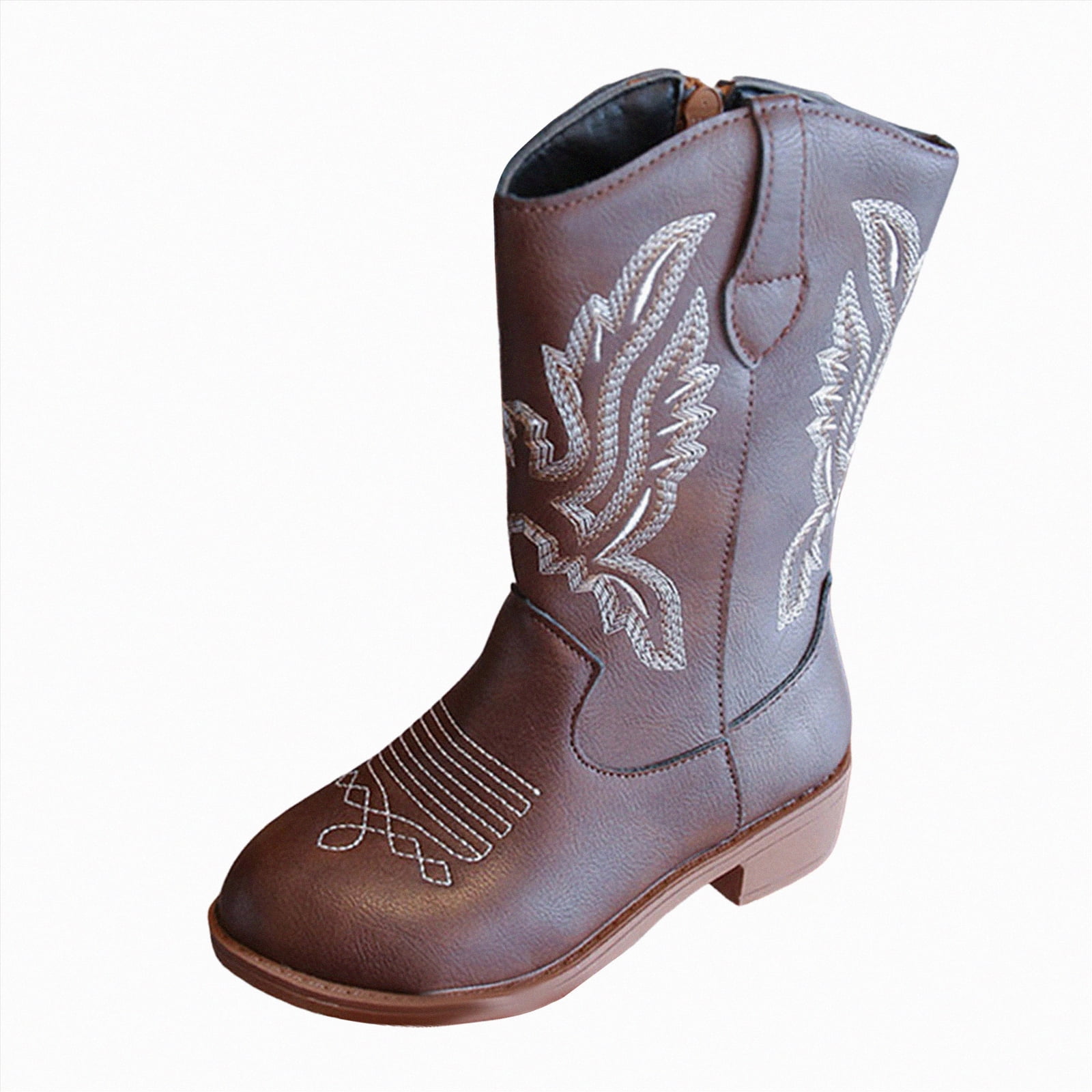 Gvdentm Cow Girl Boots Girls Cowgirl Boots Unisex-Child Mid Calf ...