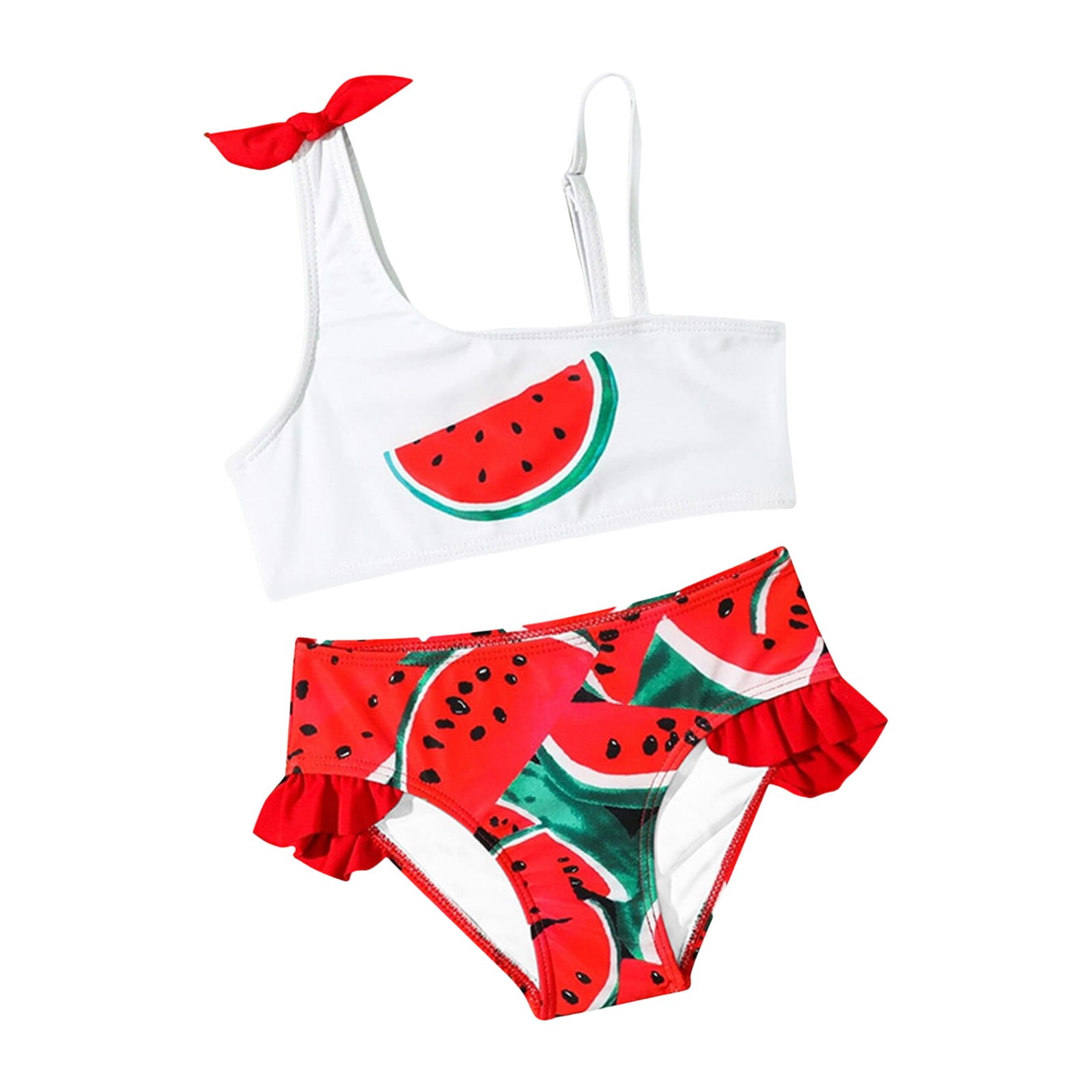 Gvdentm Girl Bikini 2025 Girl Swimsuit Cute Ruffle Swimwear Girl 2PC ...