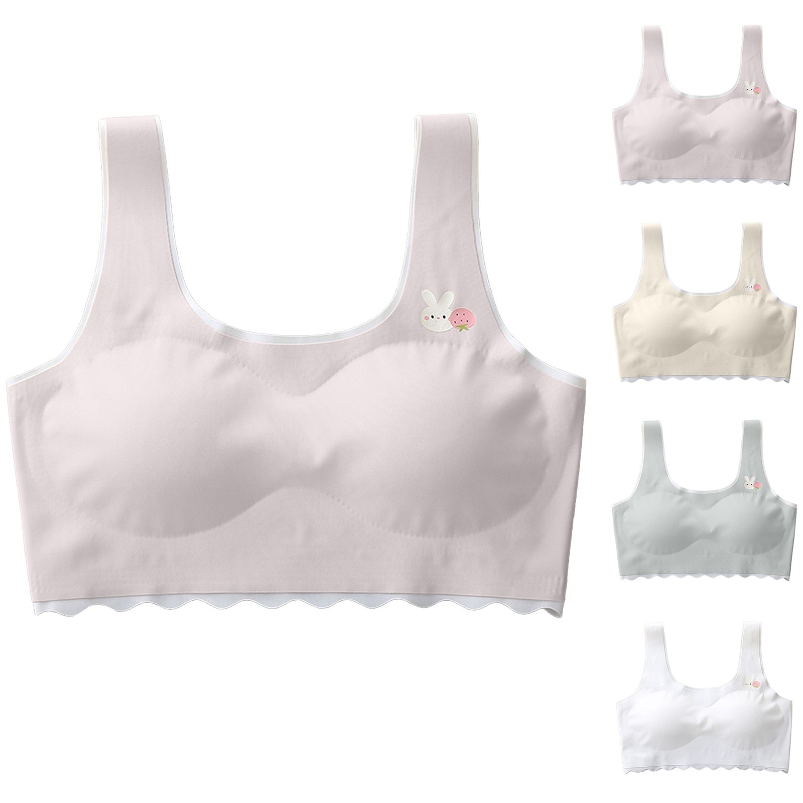 Gvdentm Girl Bras 10-12 Years Old Padded Training Bra Pack – Crop ...