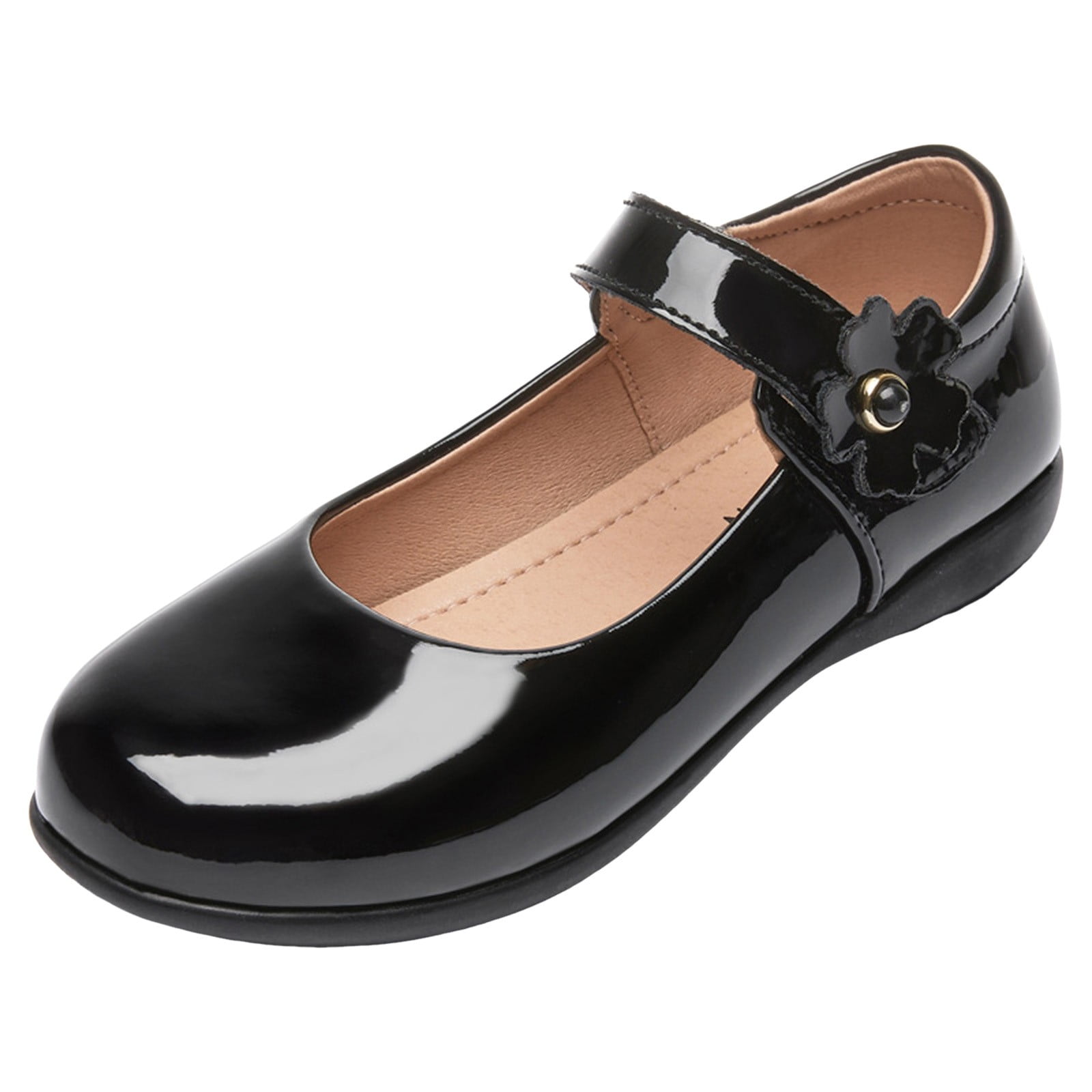 Gvdentm Girl Shoes Size 1 Flower Girl Flats Pearls Bow Mary Jane ...