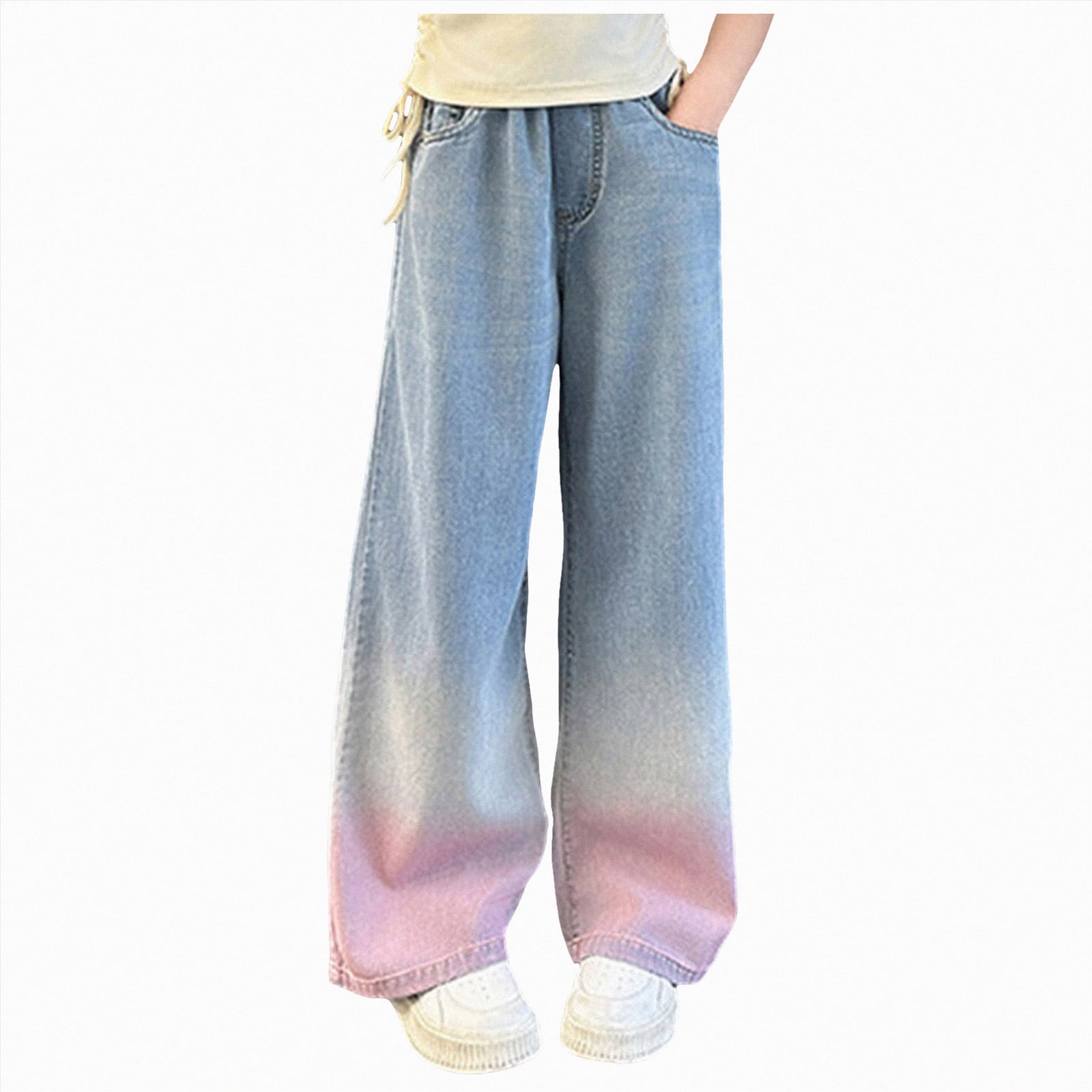 Gvdentm Girls Bootcut Jeans Girls Streetwear Denim Cargo Pants High ...