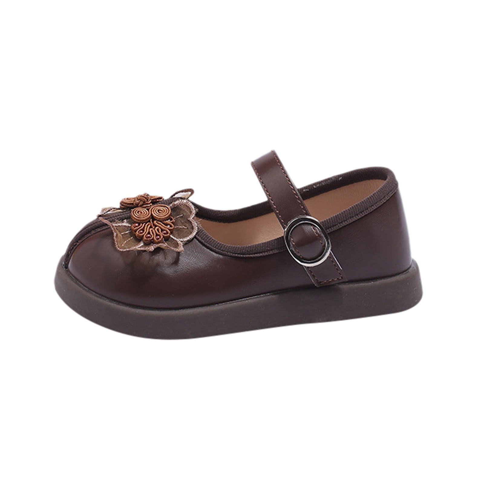 Gvdentm Girls Silver Dress Shoes Glitter Princess Shoe Flower Mary Jane ...