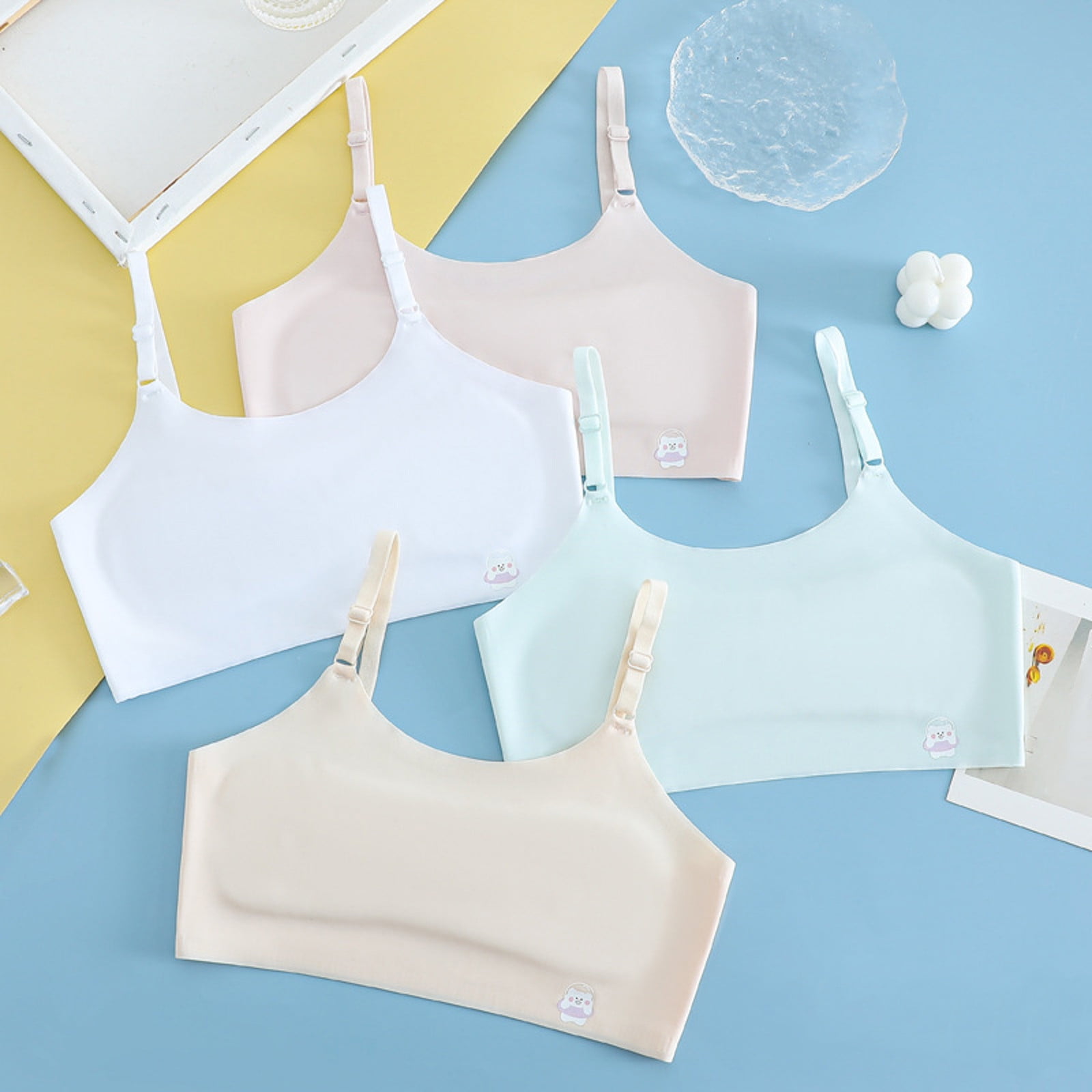 Gvdentm Girls Sports Bras 10-12 Padded Training Bra Pack – Crop ...