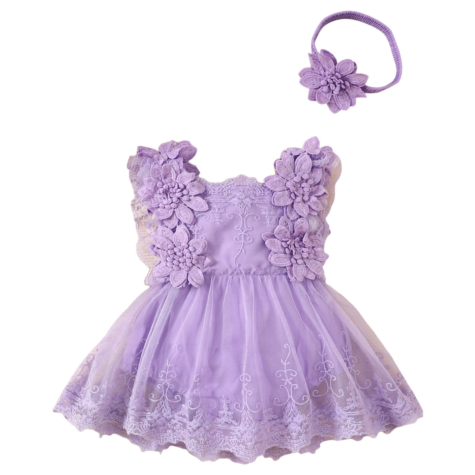 Gvdentm Kid Set 9-12 Month Girl Clothes Princess Outfits Lace Romper ...