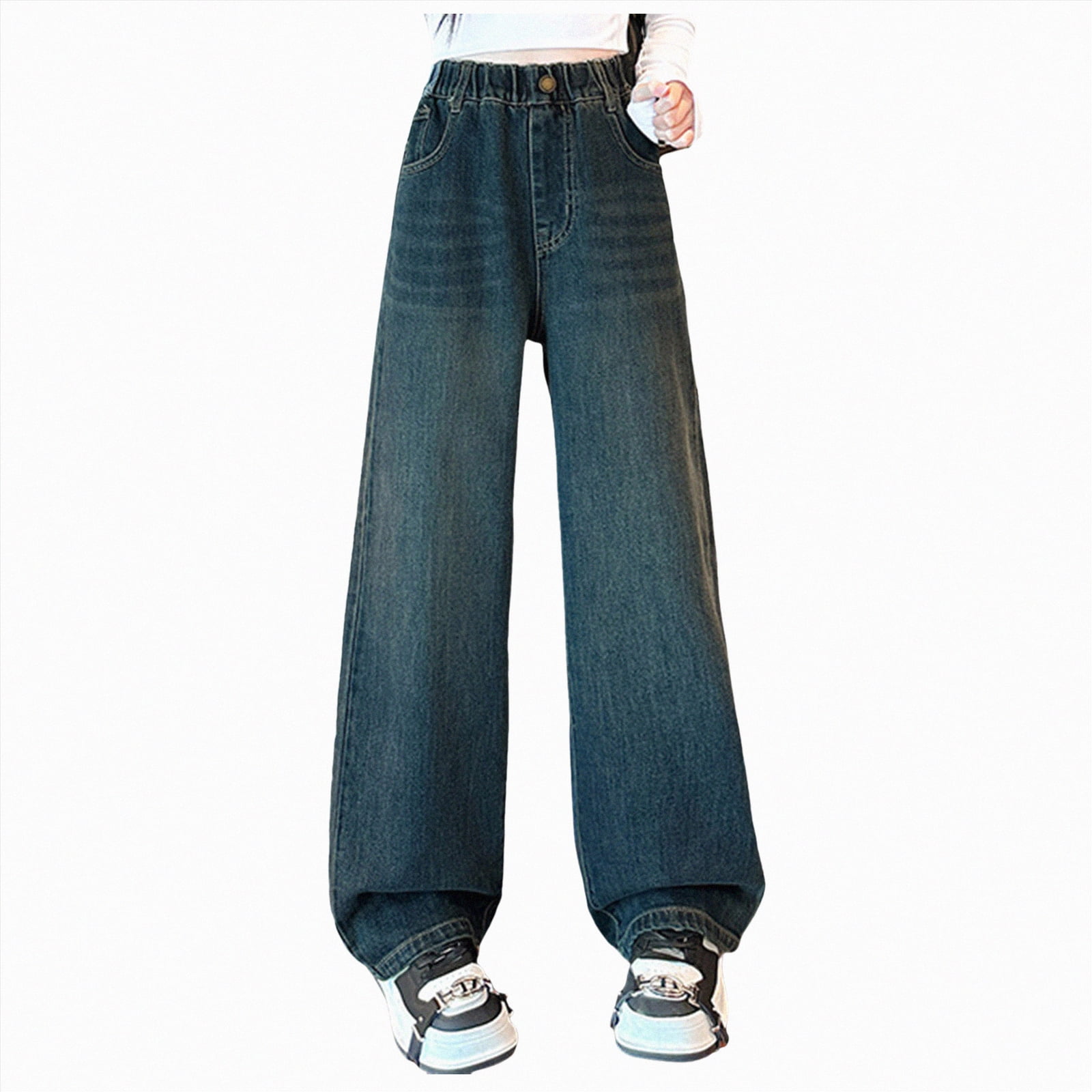 Gvdentm Kids Jeans Girls Girls Streetwear Denim Cargo Pants High Waist ...
