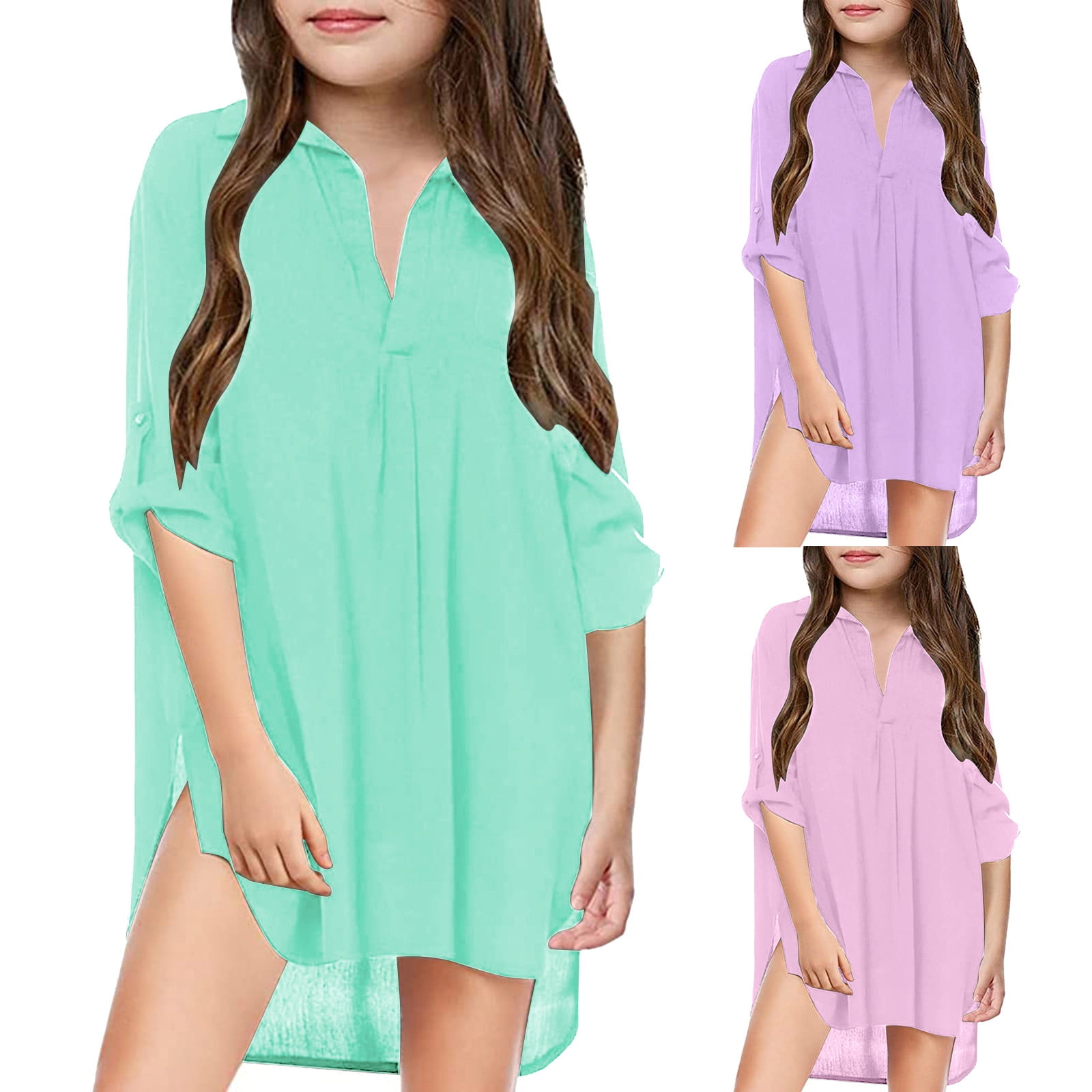 Gvdentm Little Girl's Kids Beach Dress Swimsuit Beach Cover Up for Girl ...