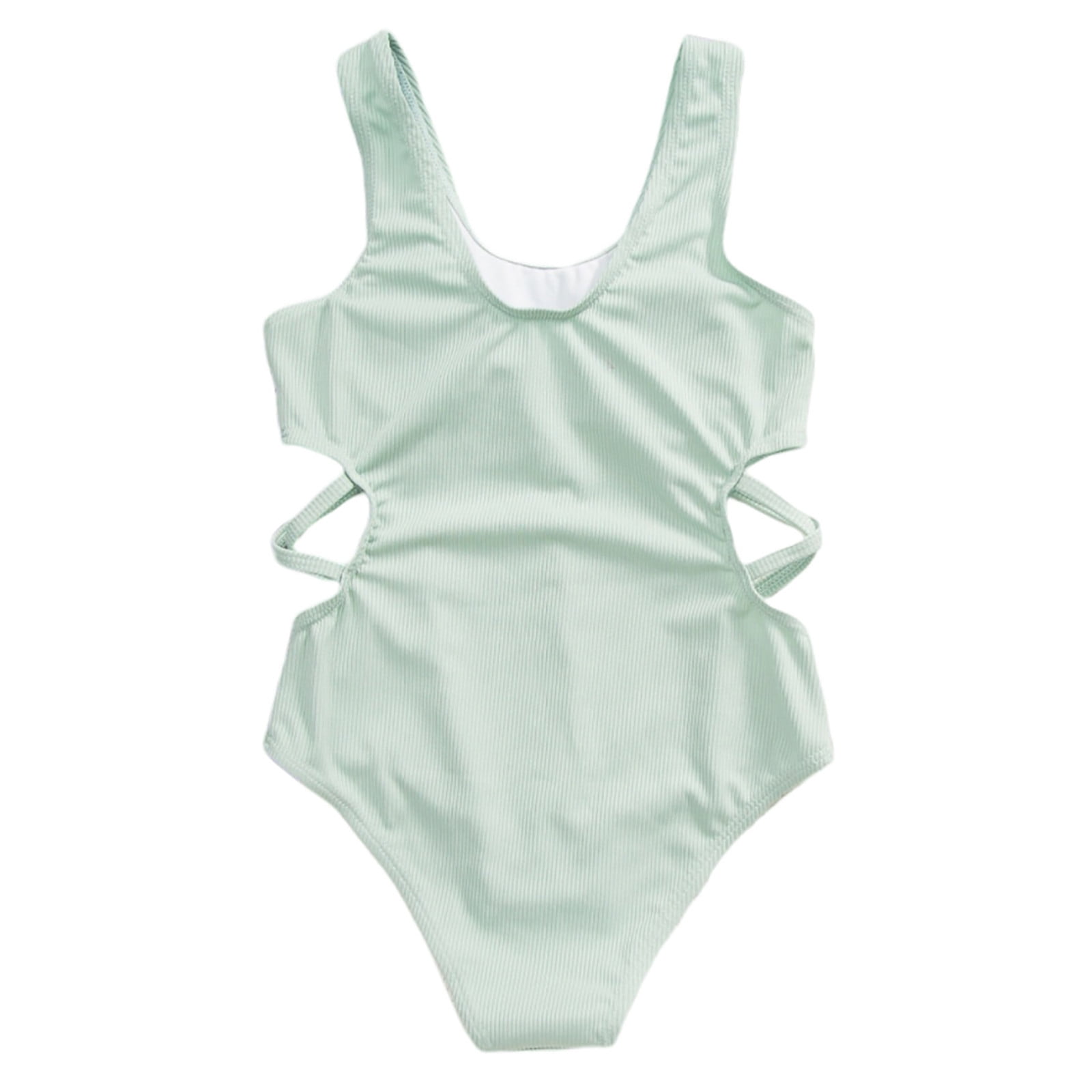 Gvdentm Little Girls Swimsuit Cute Swimwear One Piece Cutout Bathing ...
