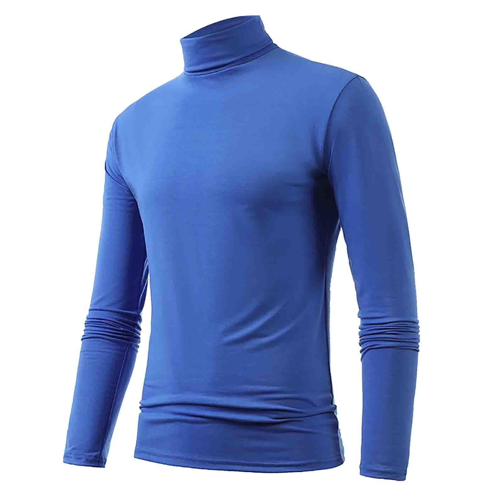 Gvdentm Long Sleeve Undershirt for Men Pullover Tops Slim Fit Basic ...