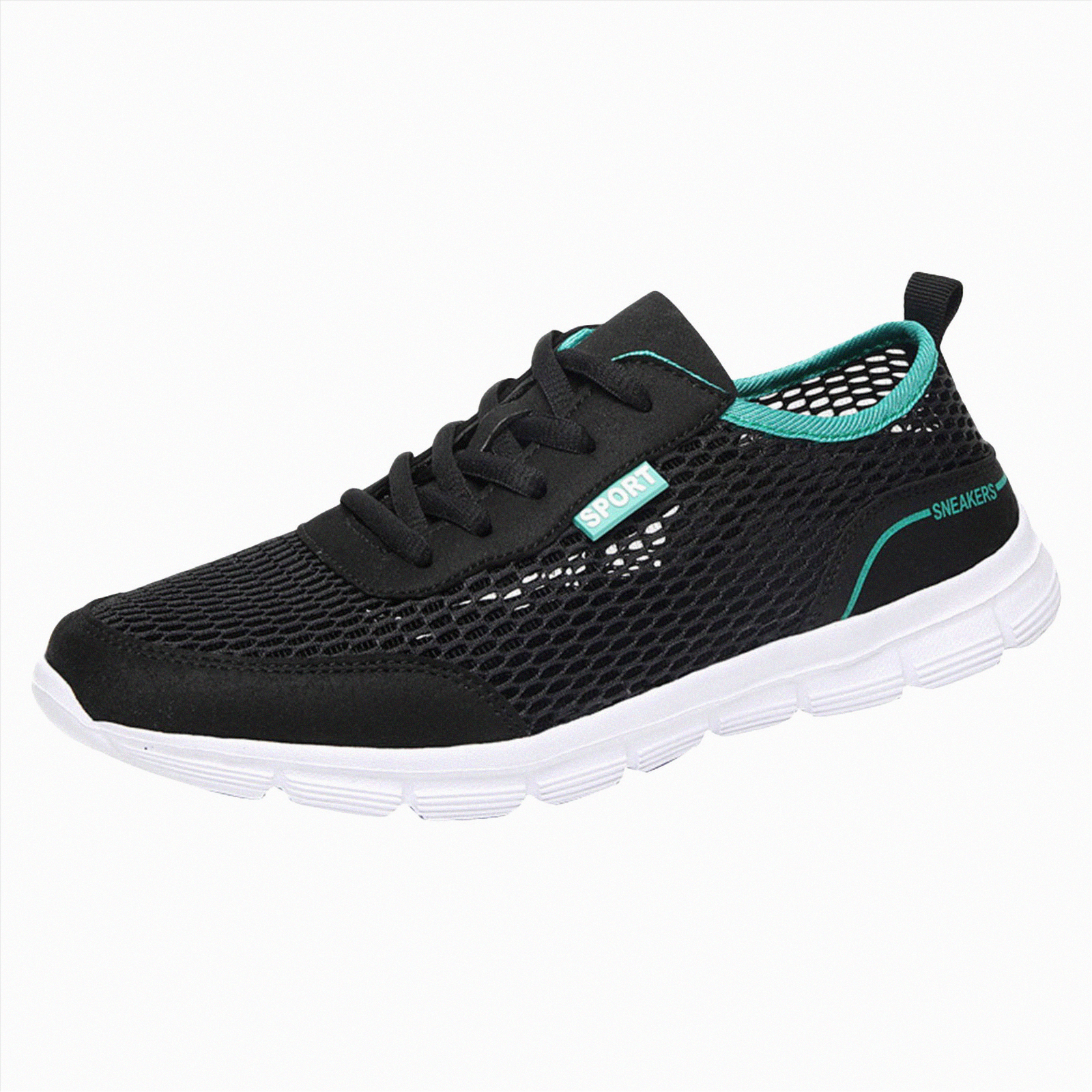 Gvdentm Mens White Casual Shoes Flats Comfortable Fashion Shoes Mesh ...