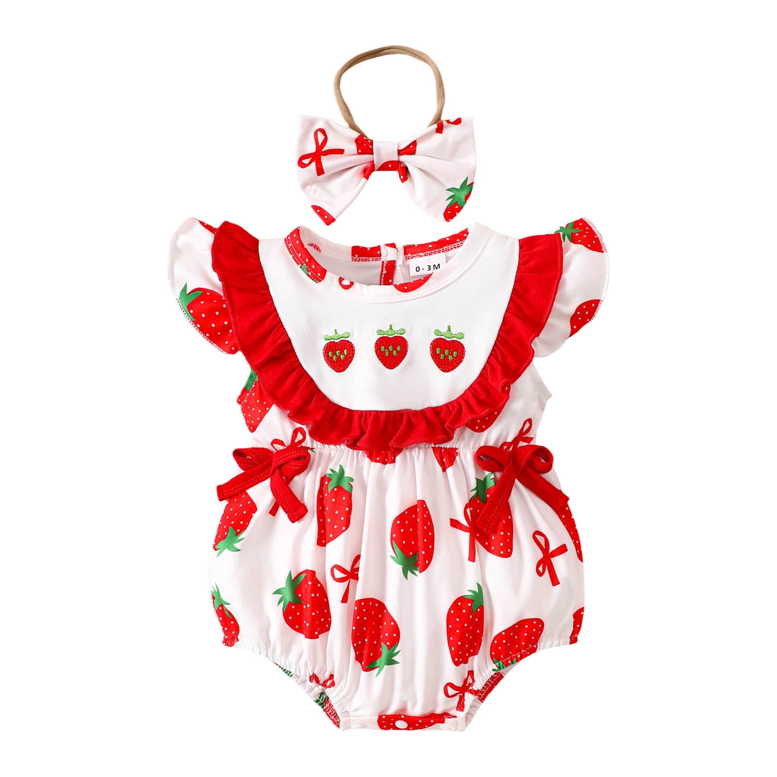 Gvdentm Preemie Girls Baby Clothes Bodysuit Ruffle Sleeve Outfit Romper ...