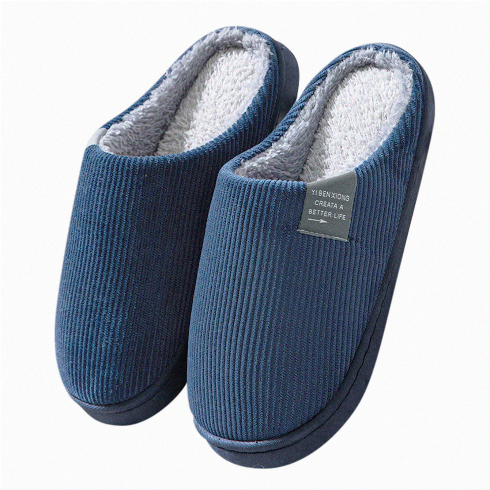 Gvdentm Slippers Men Warm Slip on Indoor Outdoor House Shoes Slippers ...
