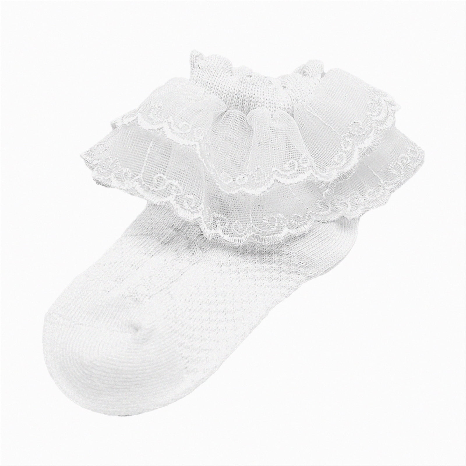 Gvdentm Socks Girls Girls Ruffle Socks Toddler Girl Frilly Dress Socks ...