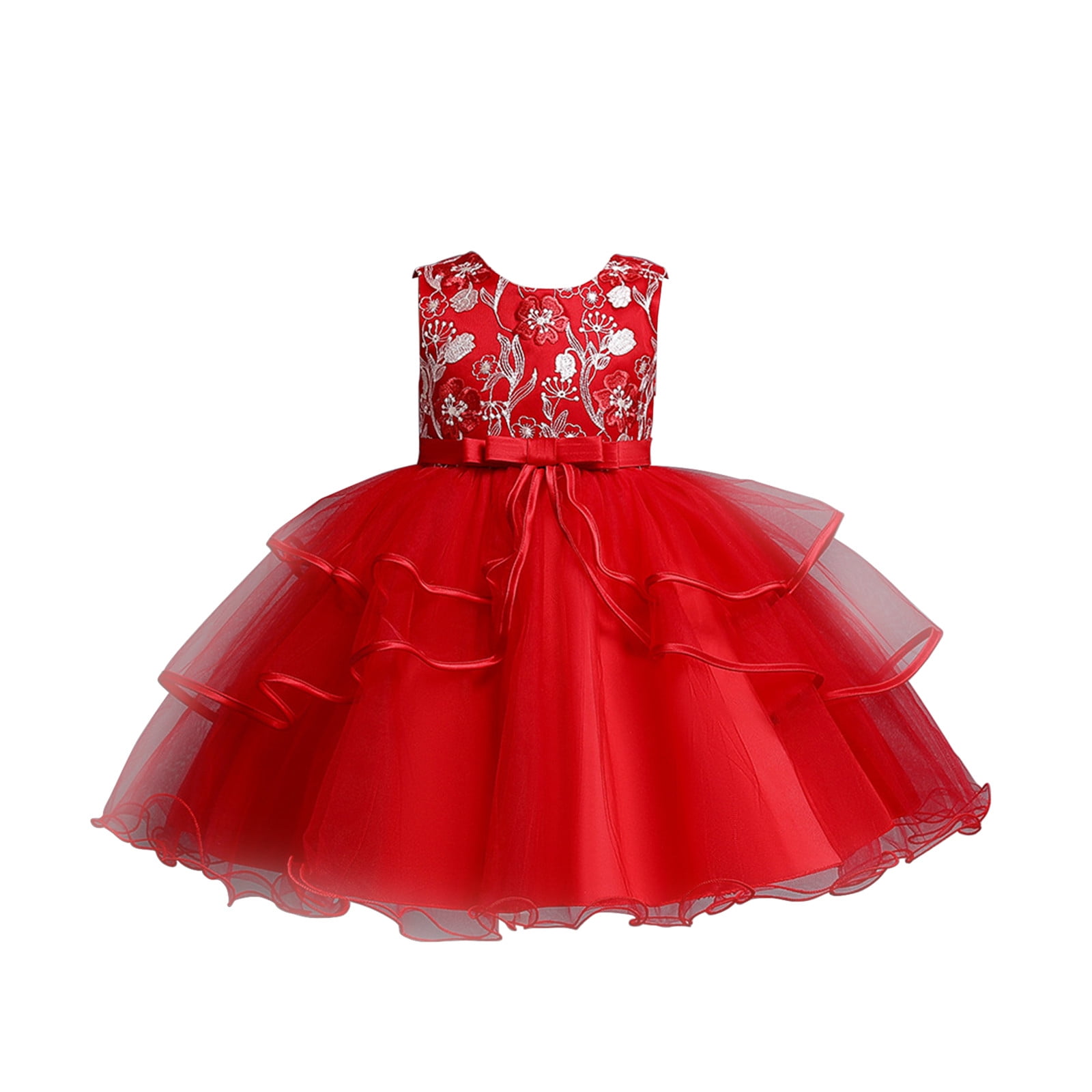 Gvdentm Toddler Birthday Dress Toddler Cotton Layered Tutu Dress Infant ...