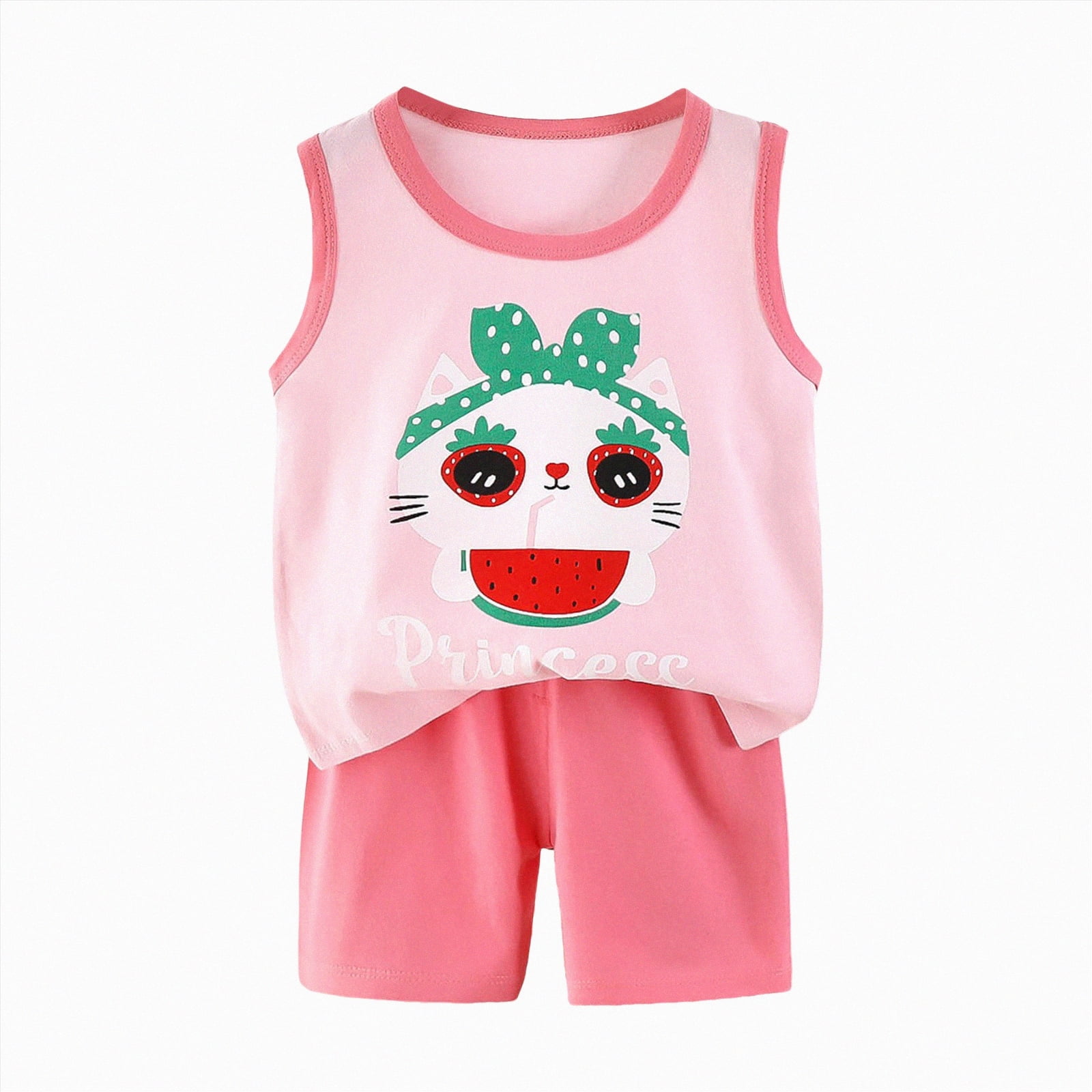 Gvdentm Toddler Boys Outfit Sets Sleeveless T-shirt Elastic Waist ...